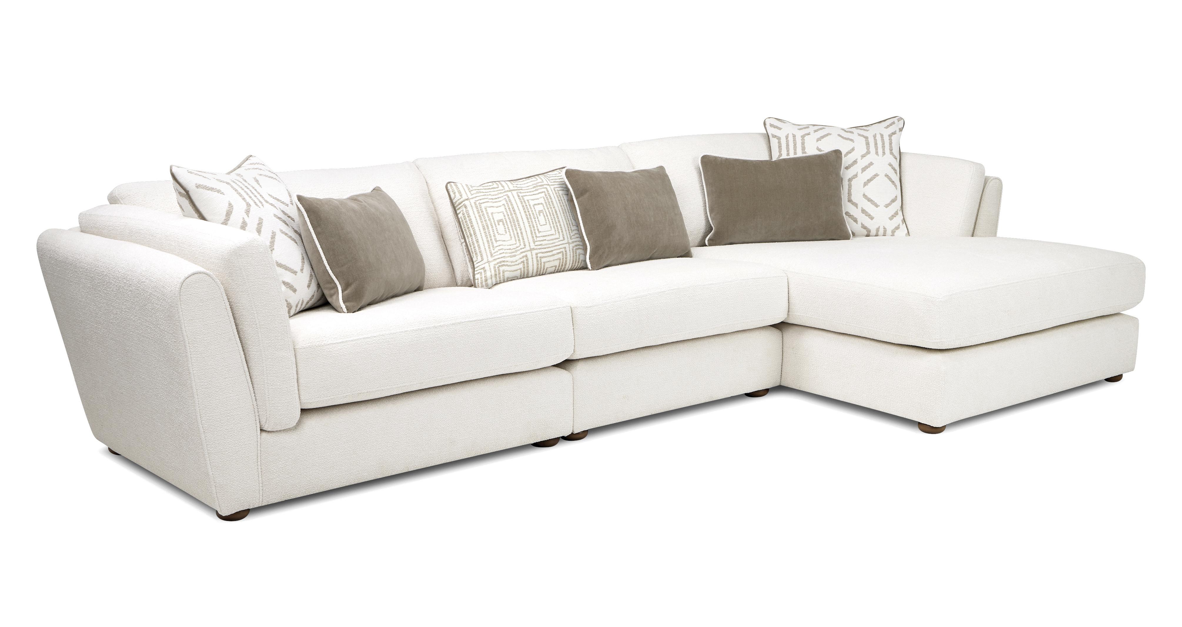 Ada Chenille Right Hand Facing Large Chaise Sofa | DFS