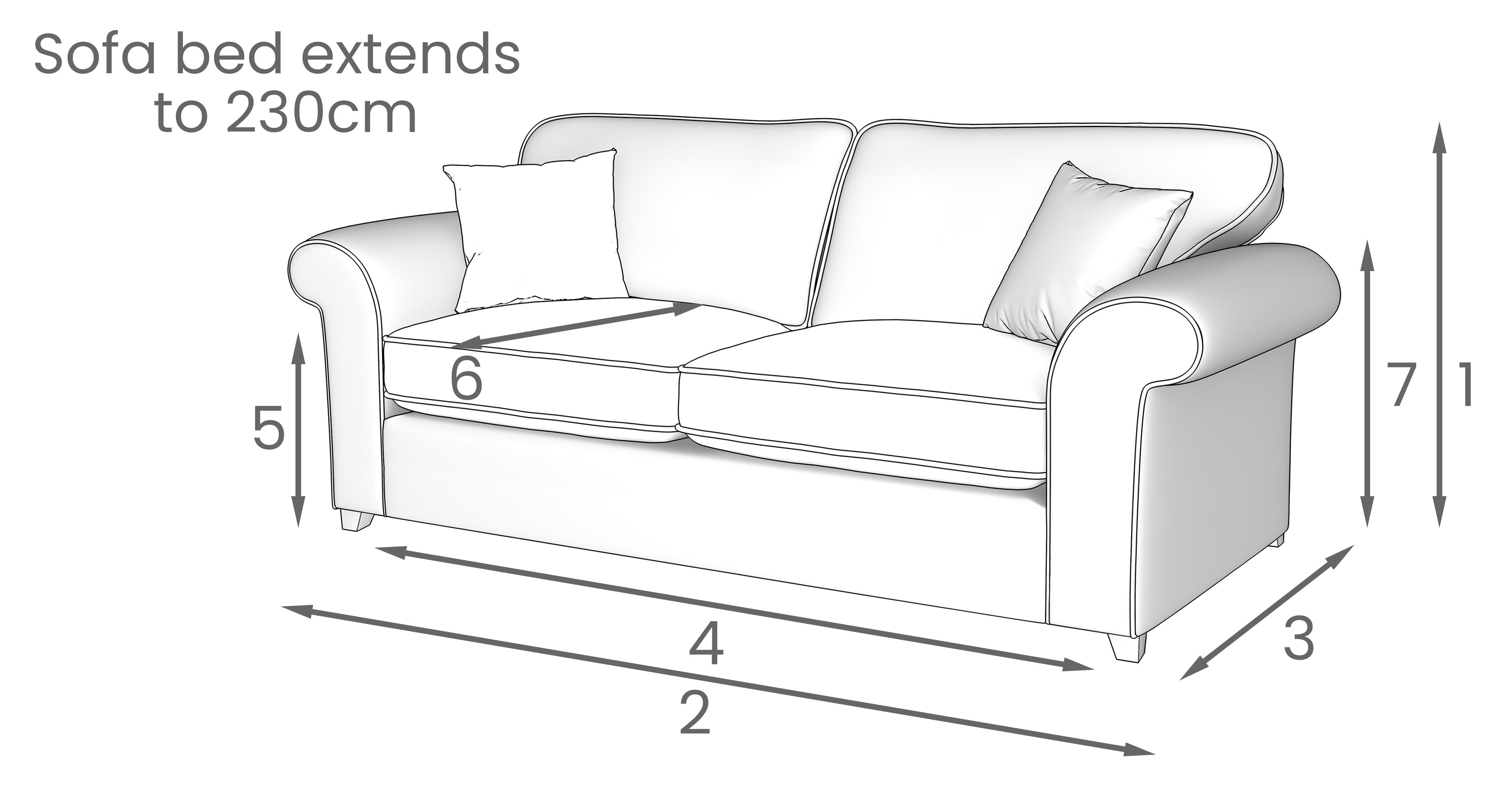 Angelic 3 Seater Sofa Bed Cotswold Plain | DFS