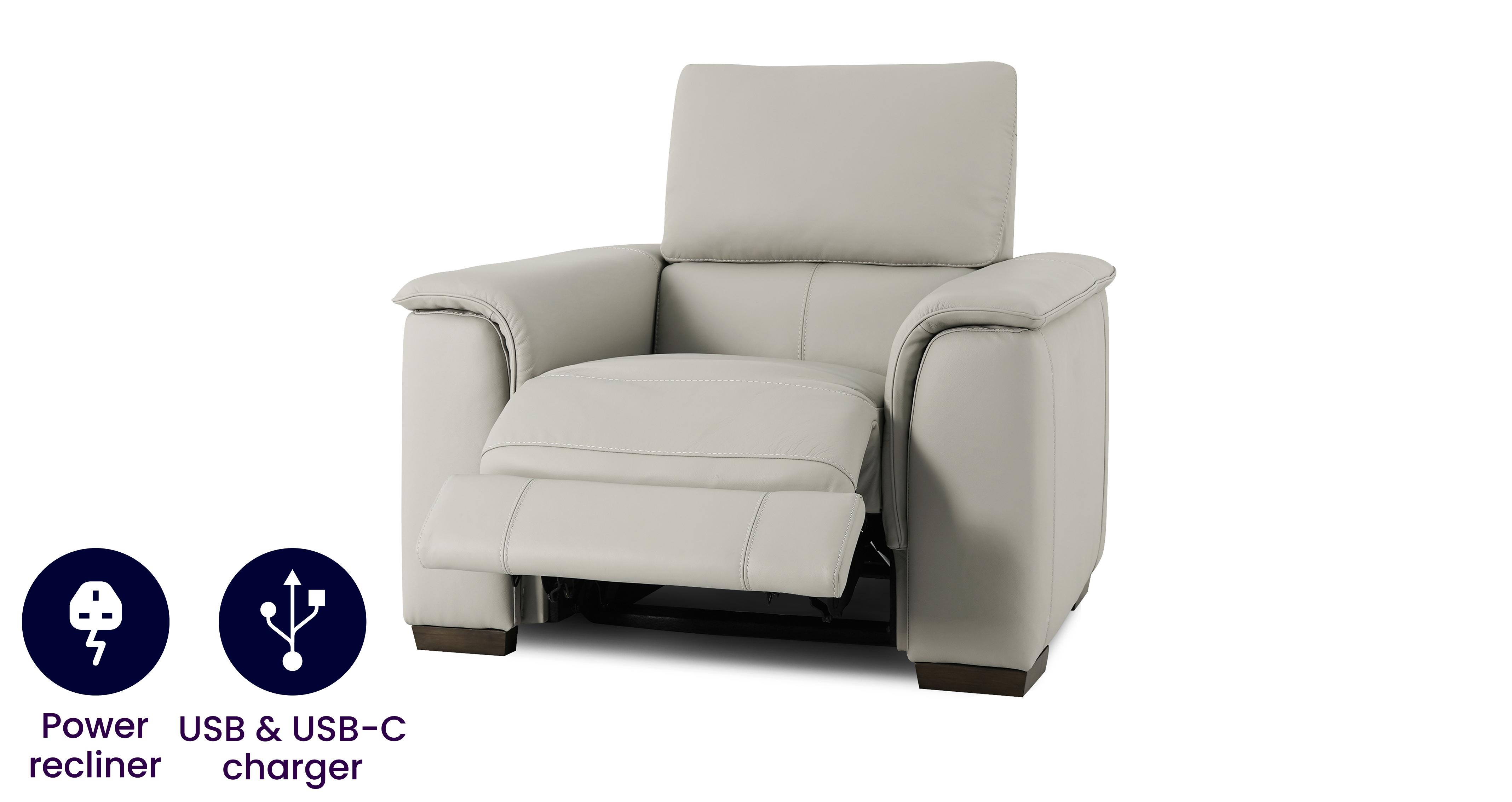 Arwen Leather Power Recliner Chair | DFS