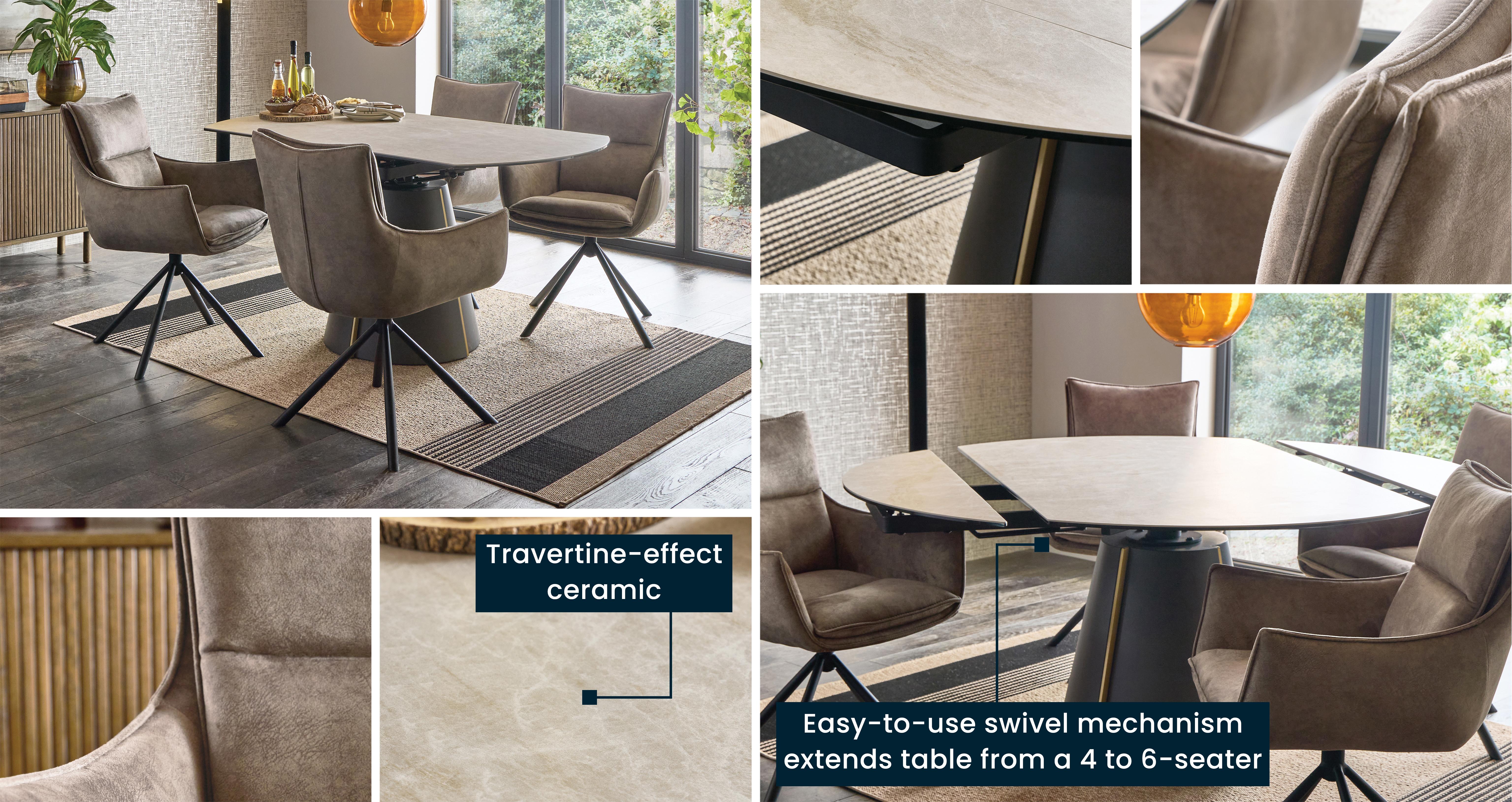 Astra Extending Dining Table 4 Dining Chairs | DFS
