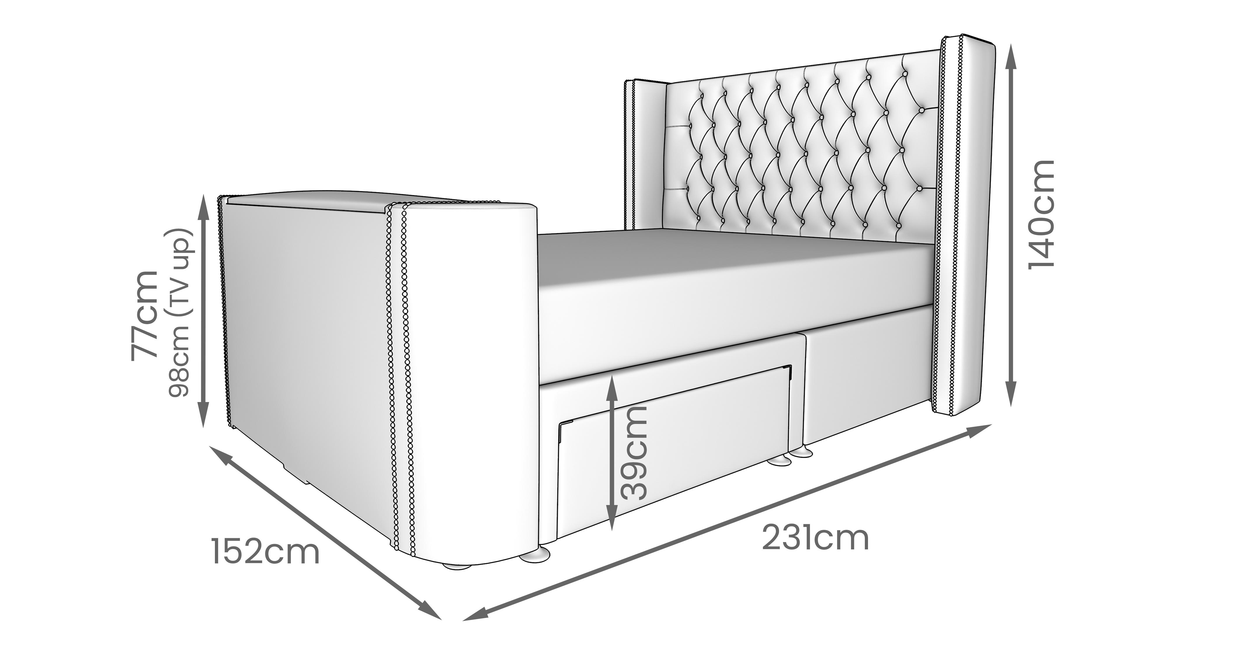 Azalea Double 2 Drawer TV Bedframe | DFS