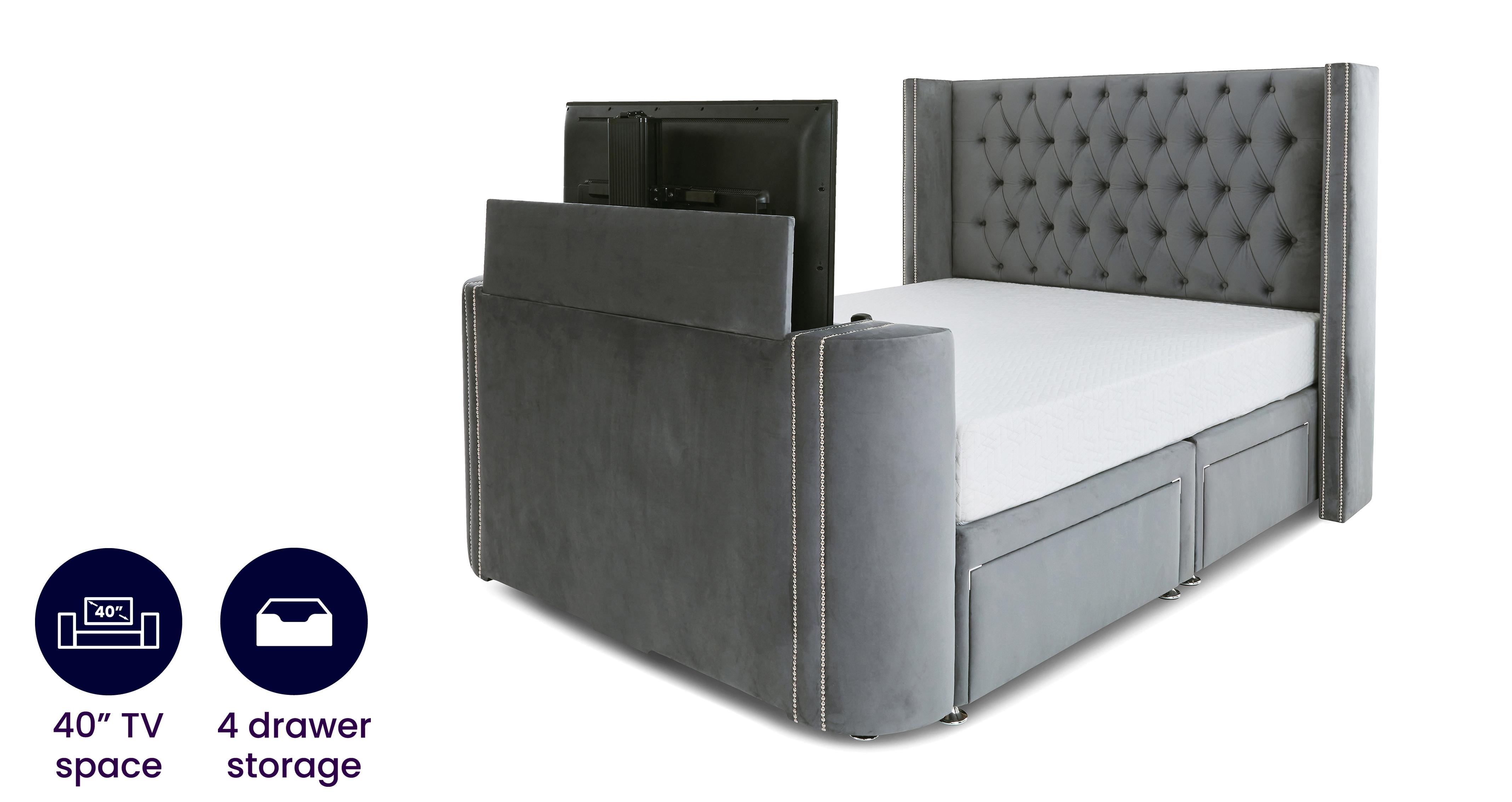 Azalea Super King 4 Drawer TV Bedframe | DFS