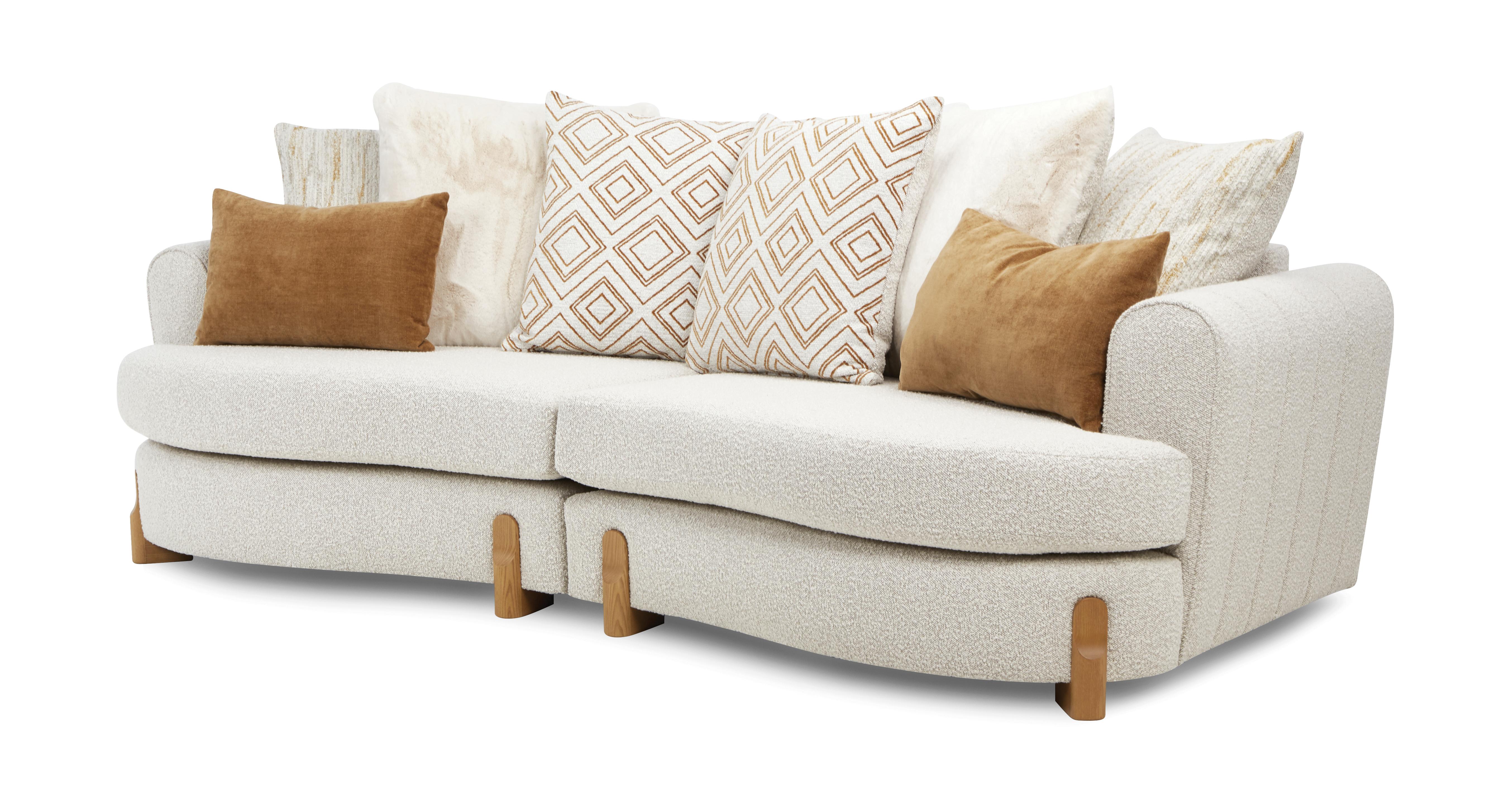 Bellino Boucle Pillow Back Grande Split Sofa | DFS