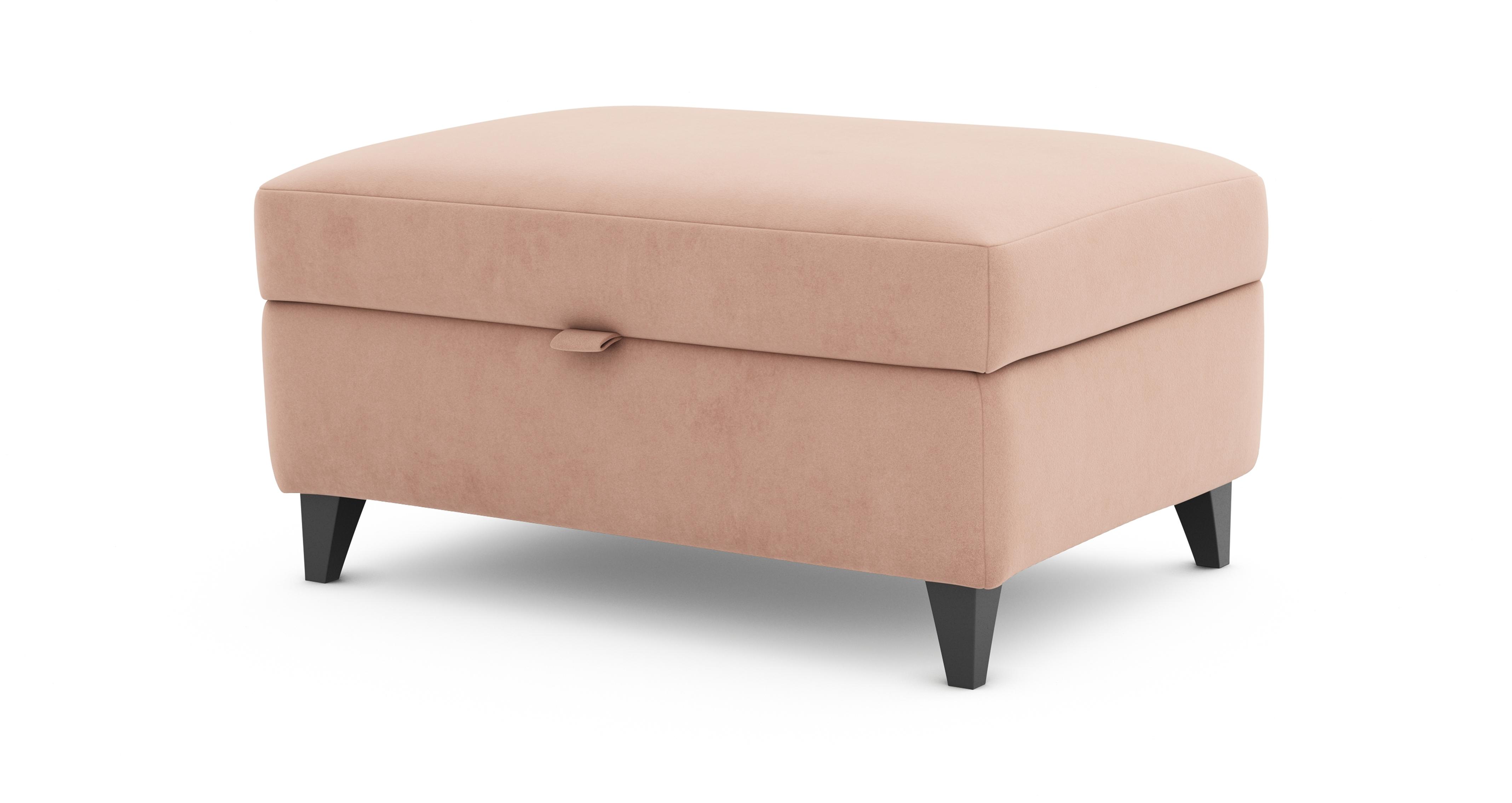 Brompton Velvet Large Storage Footstool | DFS
