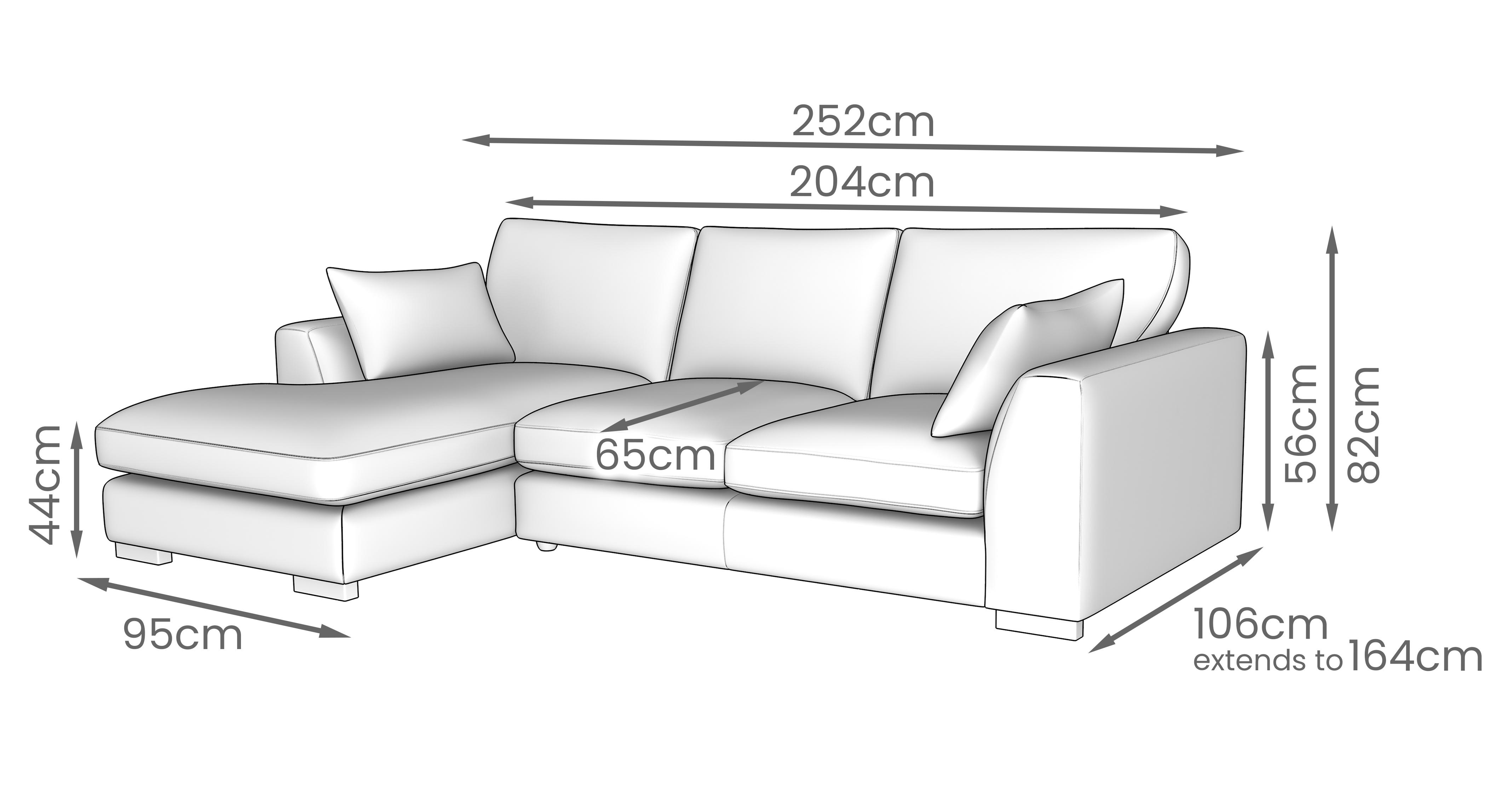 Calix Left Hand Facing Small Chaise End Sofa | DFS