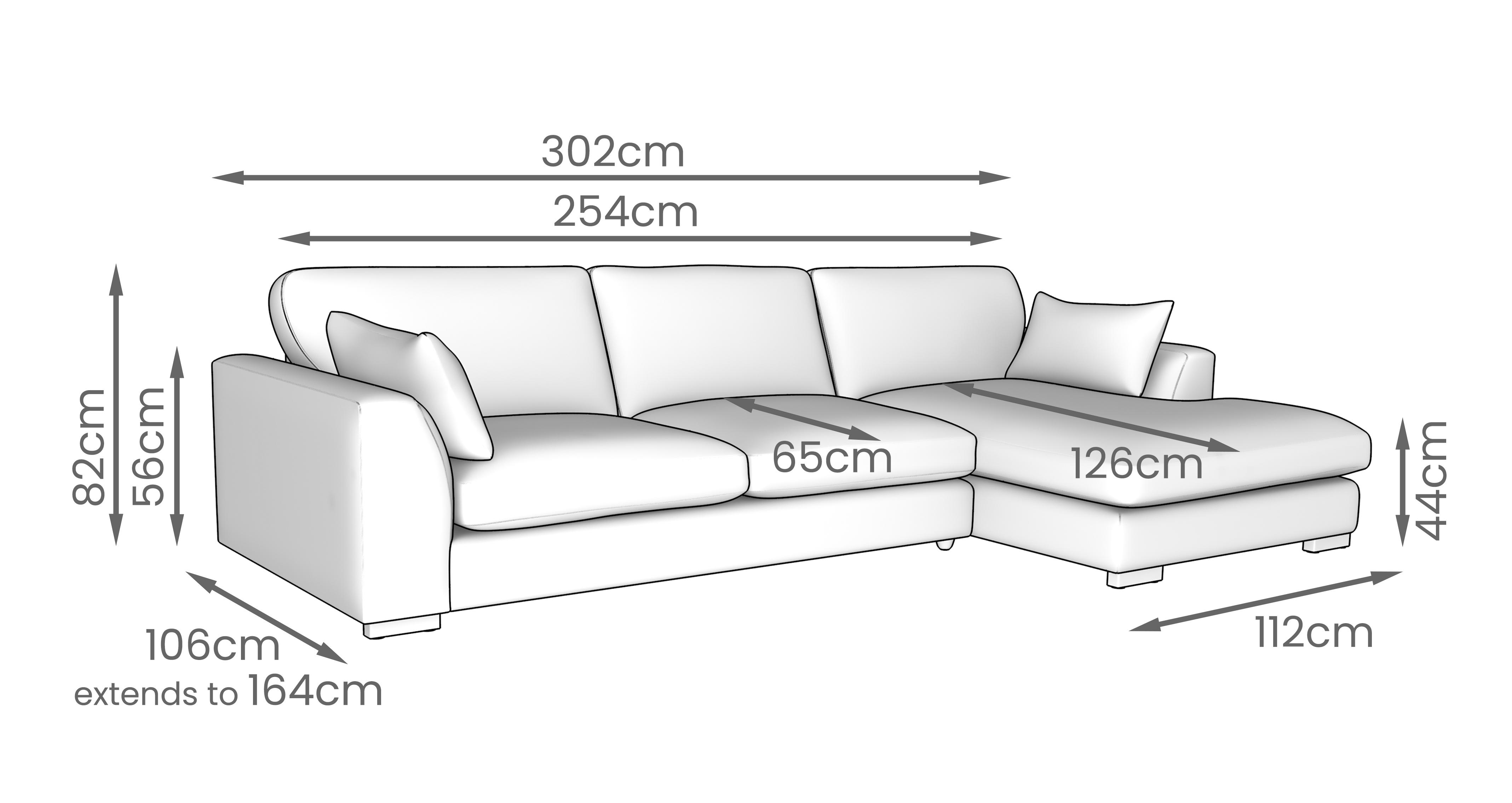 Calix Right Hand Facing Large Chaise End Sofa | DFS