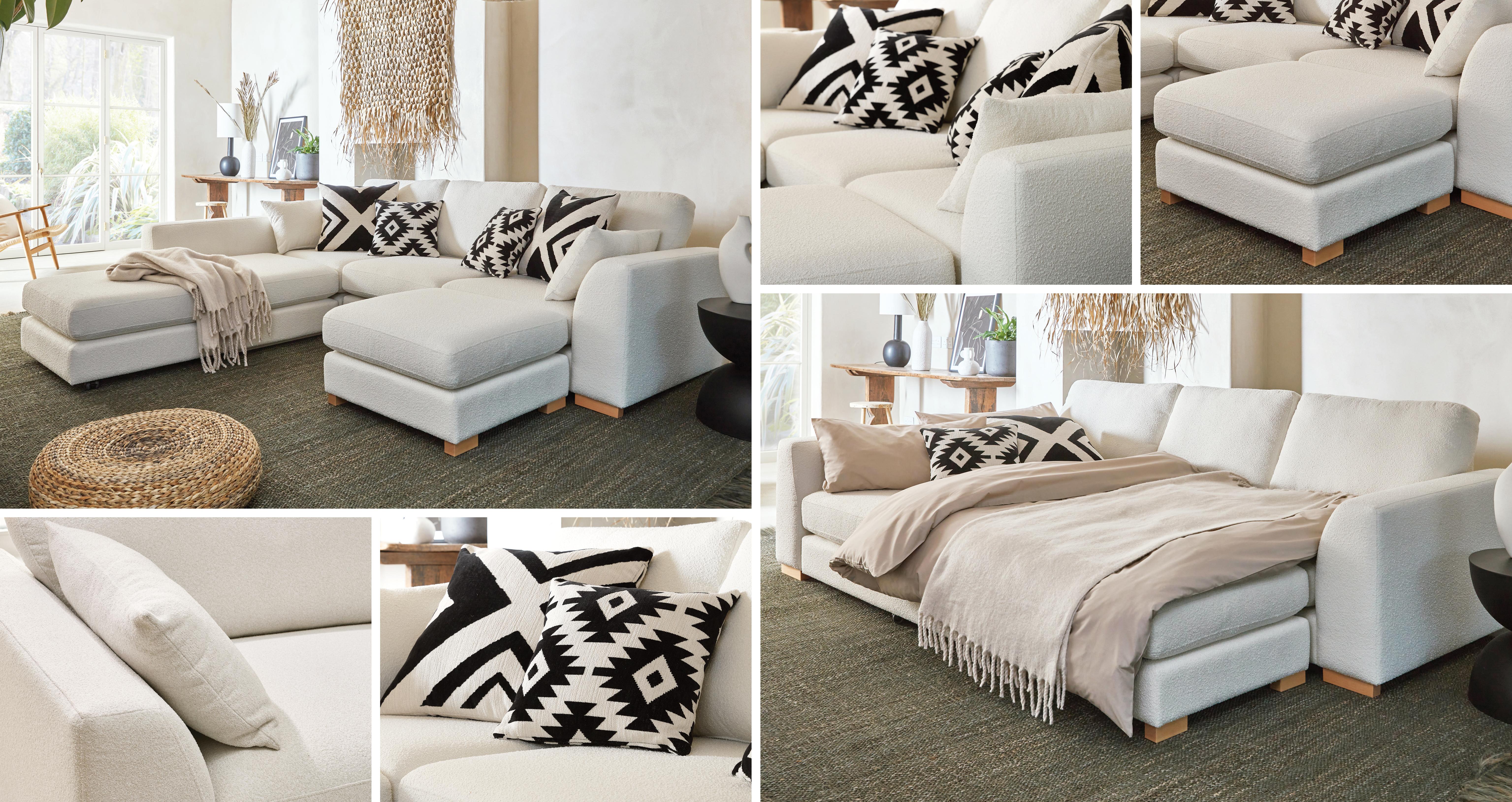 Calix Left Hand Facing 3 Piece Swivel Sofa Bed Chaise | DFS