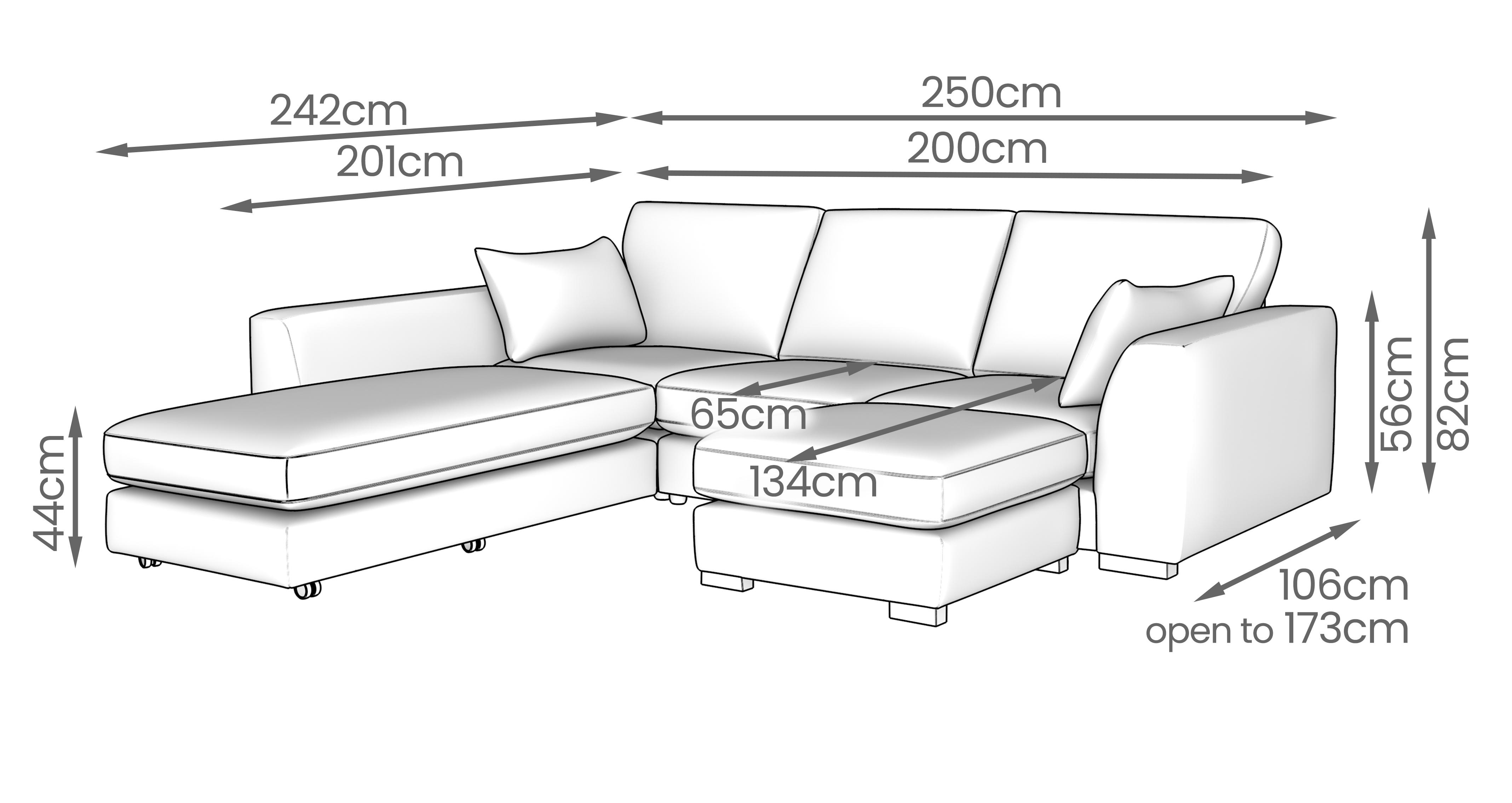 Calix Left Hand Facing 3 Piece Swivel Sofa Bed Chaise | DFS