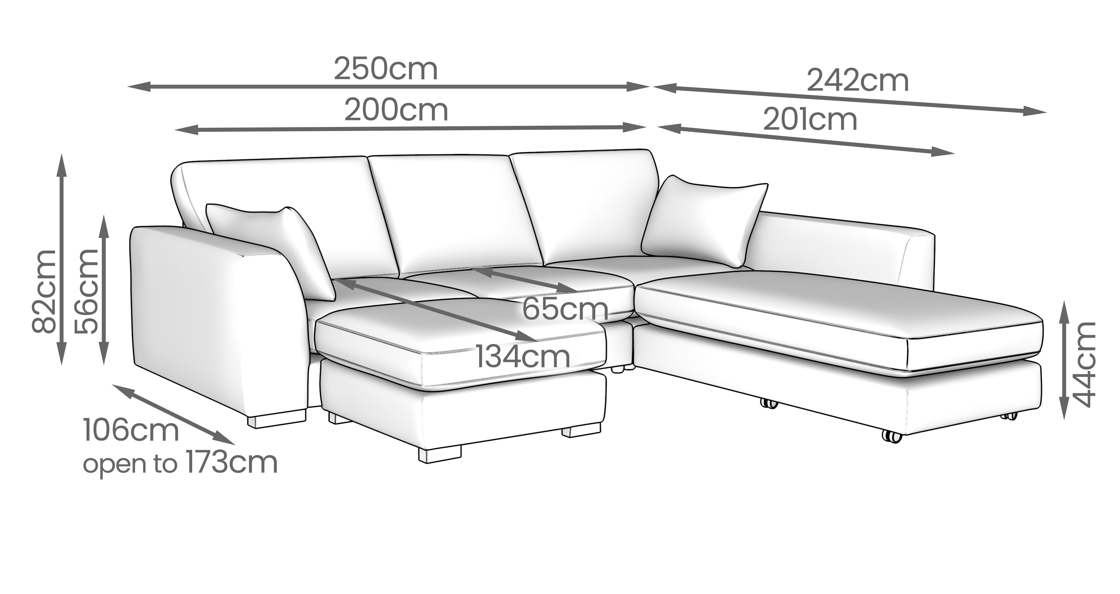 Calix Right Hand Facing 3 Piece Swivel Sofa Bed Chaise | DFS