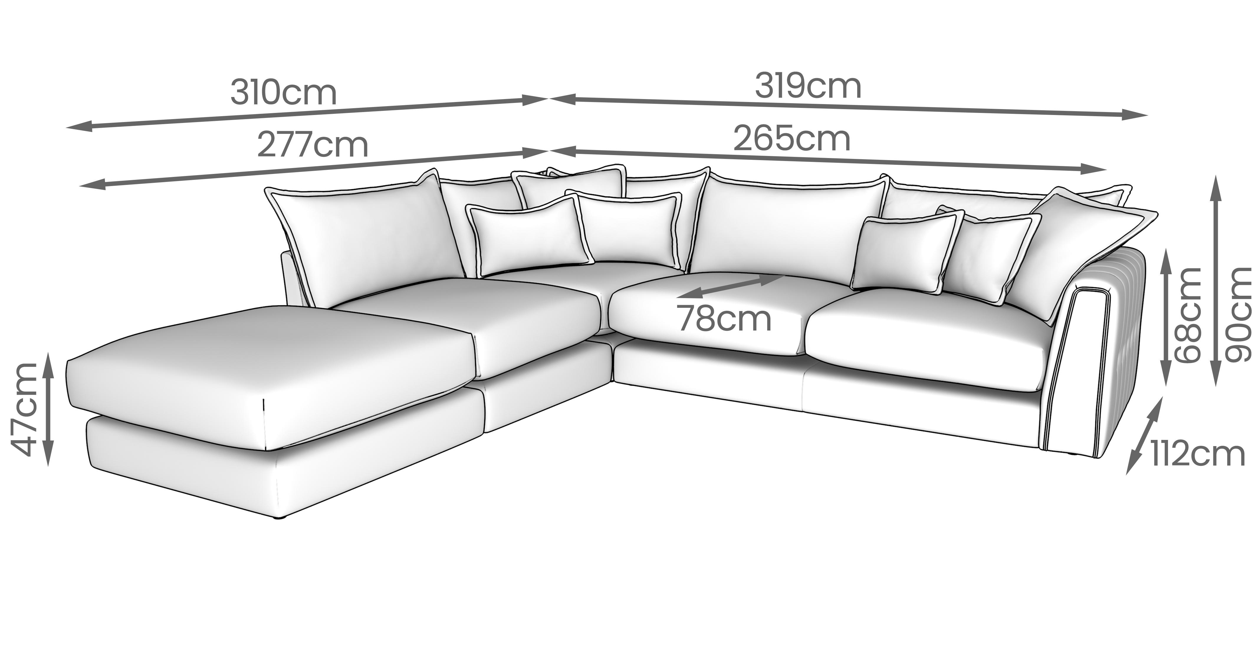 Devine Right Hand Facing Arm 4 Piece Open End Corner | DFS