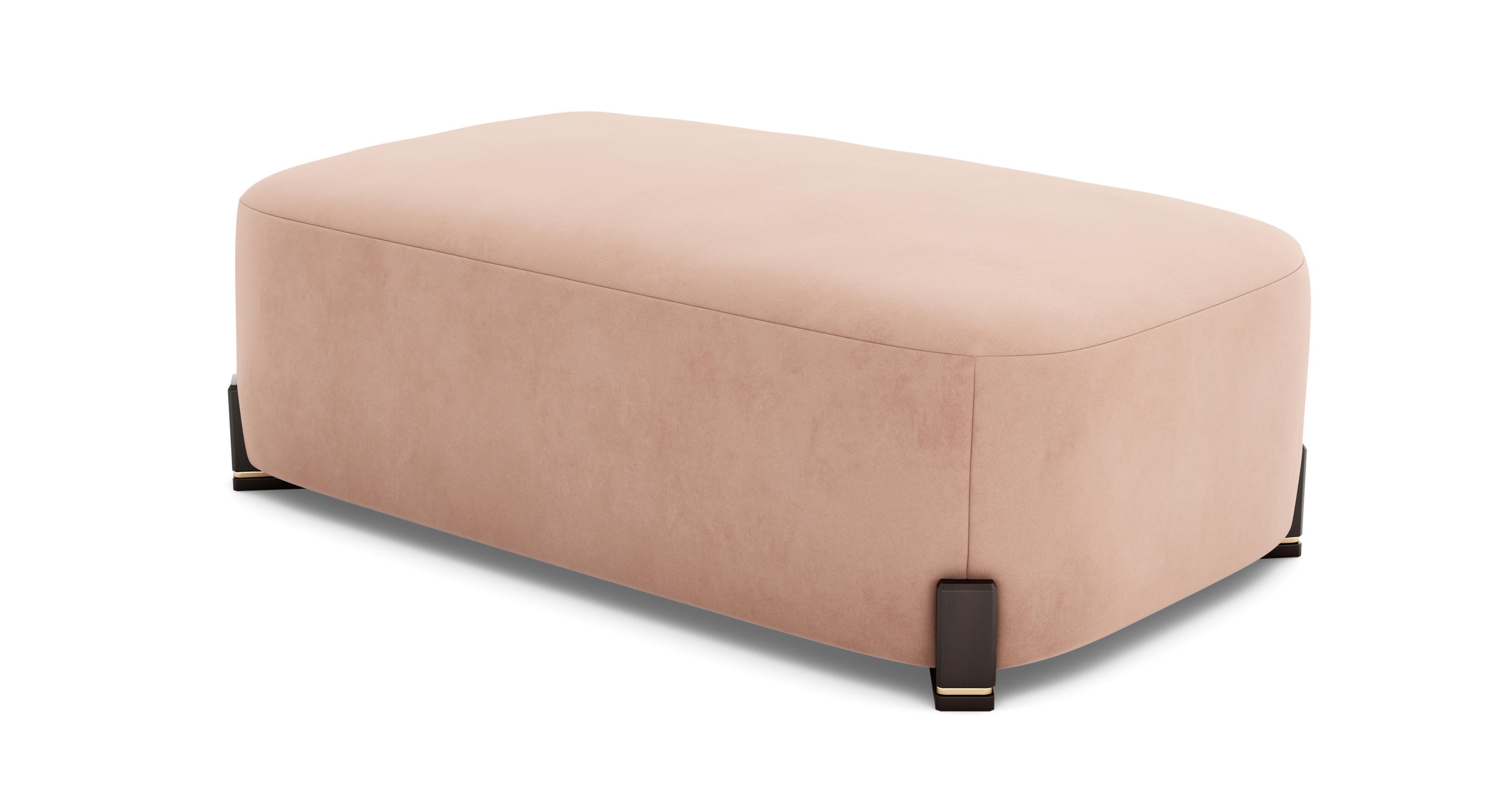 Dukes Velvet Rectangular Footstool | DFS