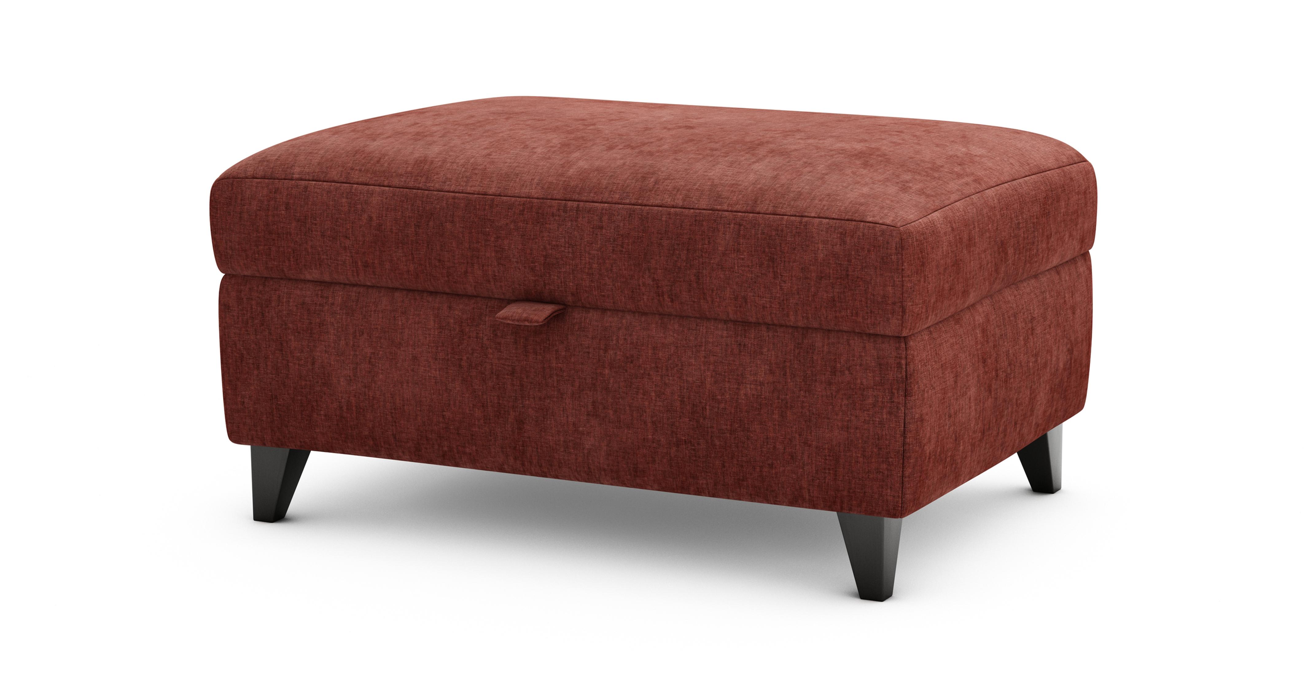Dukes Chenille Regent Large Storage Footstool | DFS