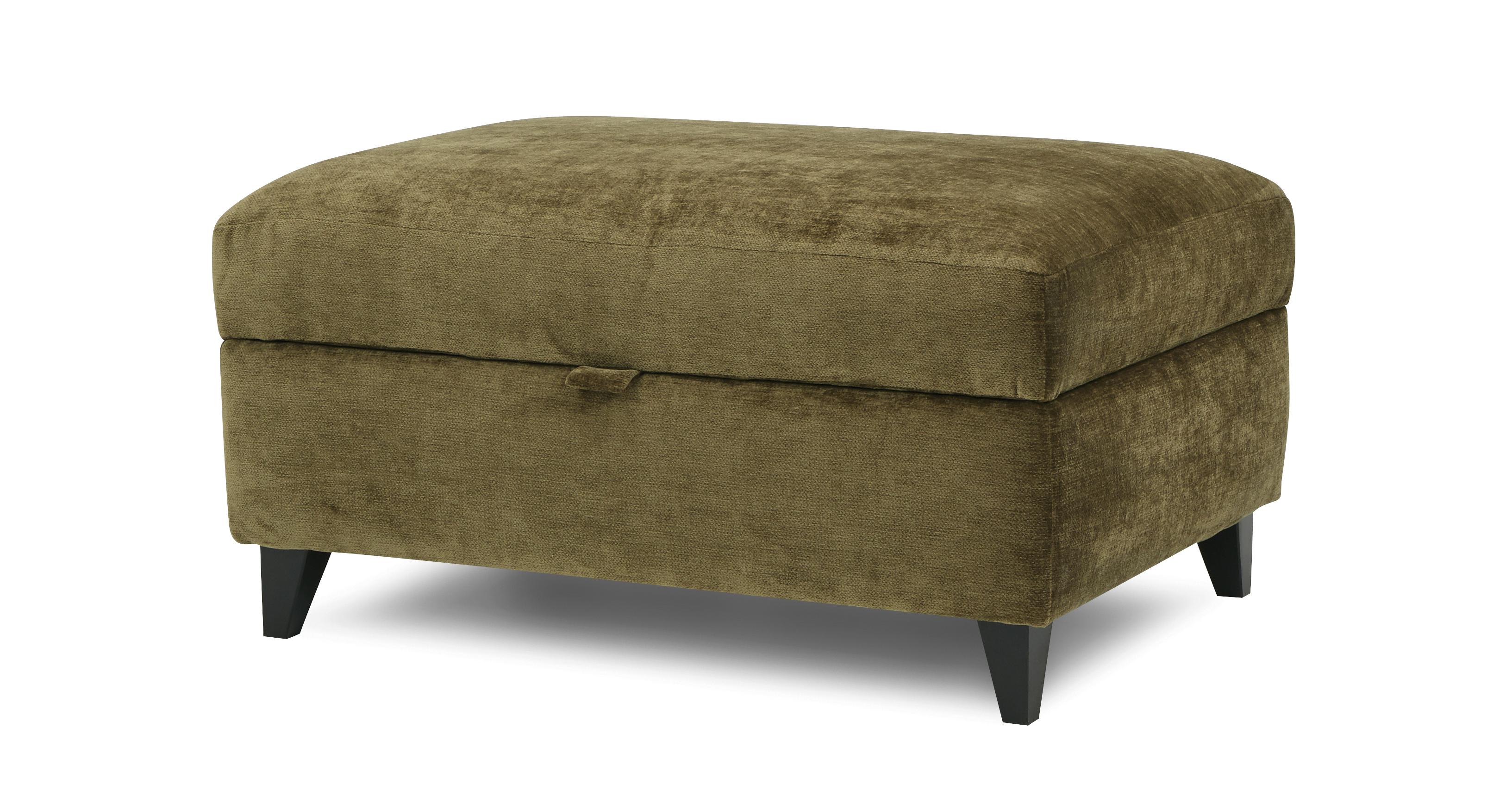 Dukes Chenille Victoria Large Storage Footstool | DFS