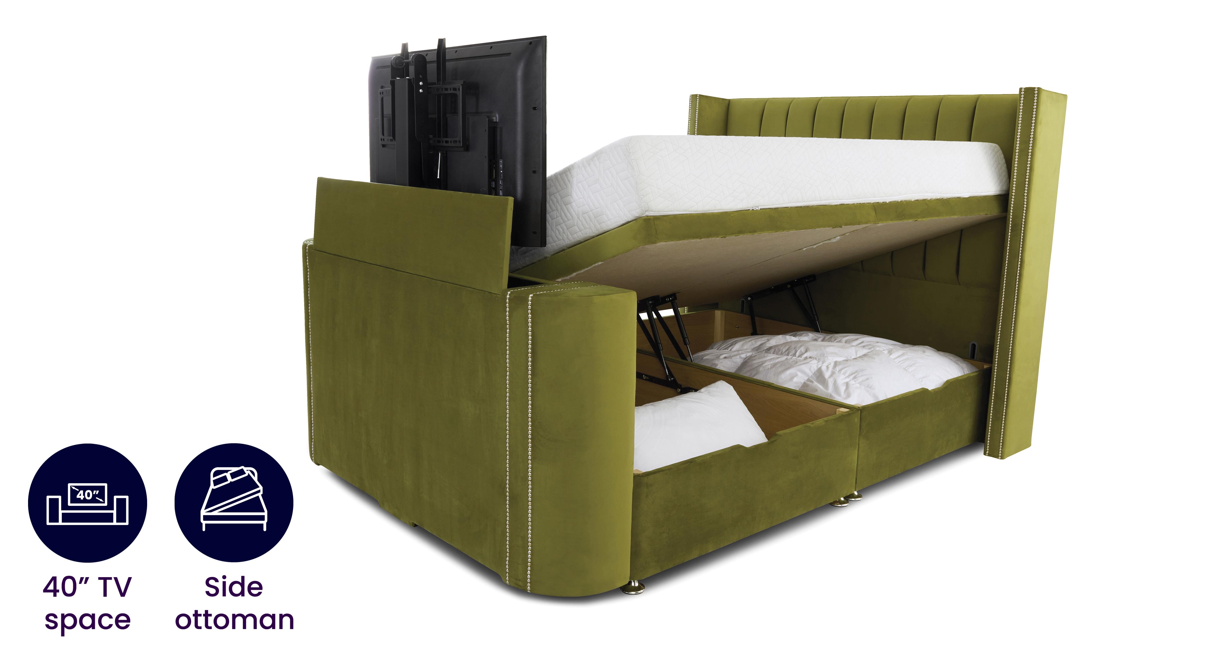 Durant King Side Ottoman TV Bedframe | DFS