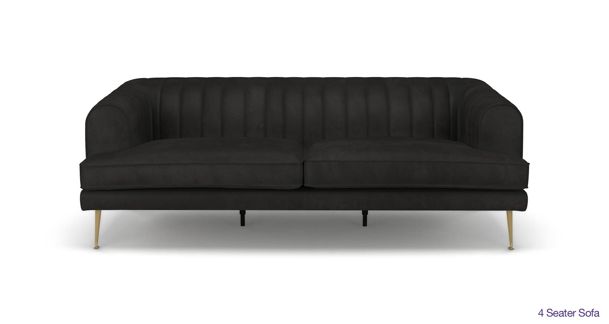 Black velvet sofa dfs store