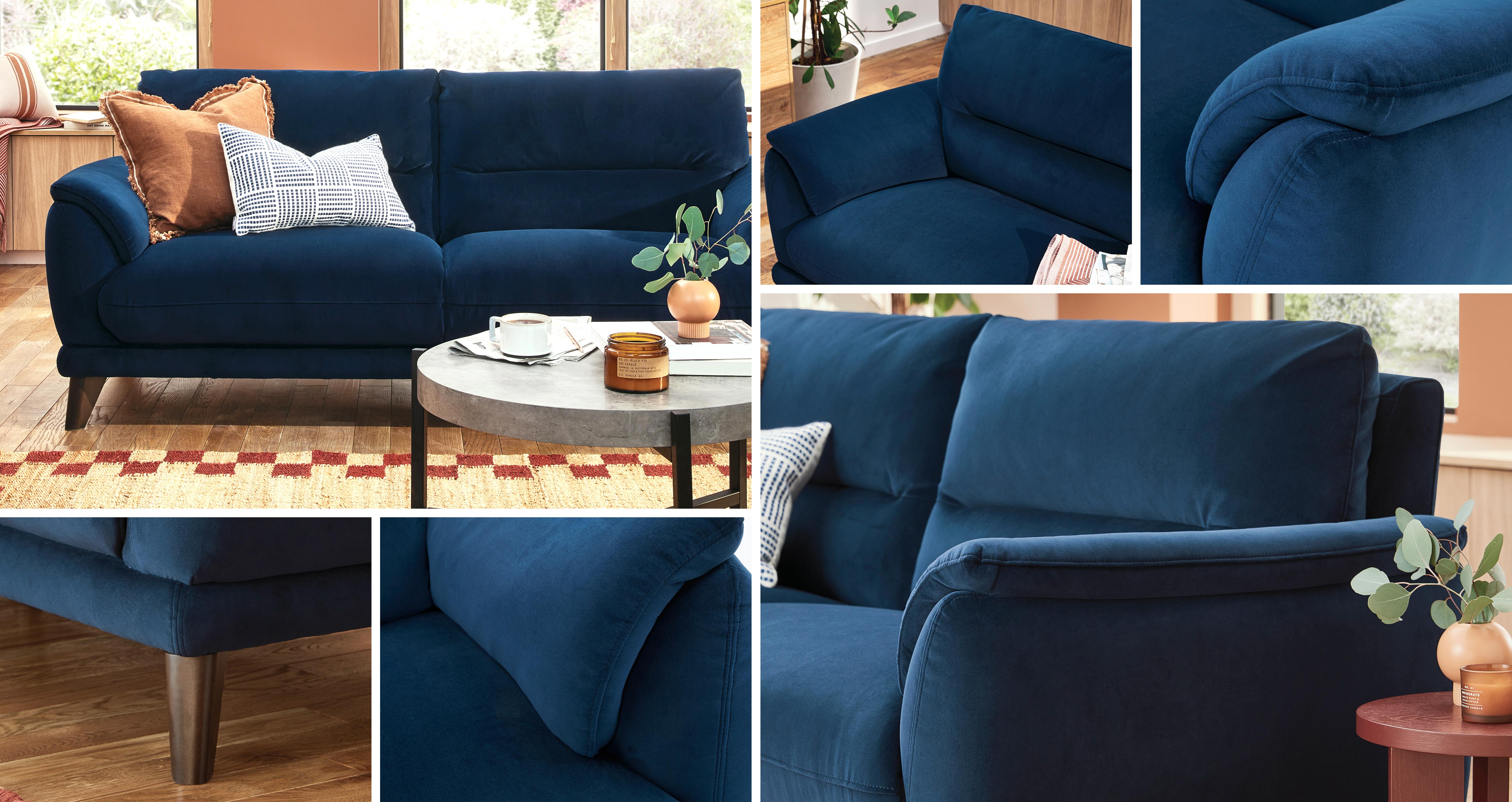 Fargo Velvet 3 Seater Sofa | DFS