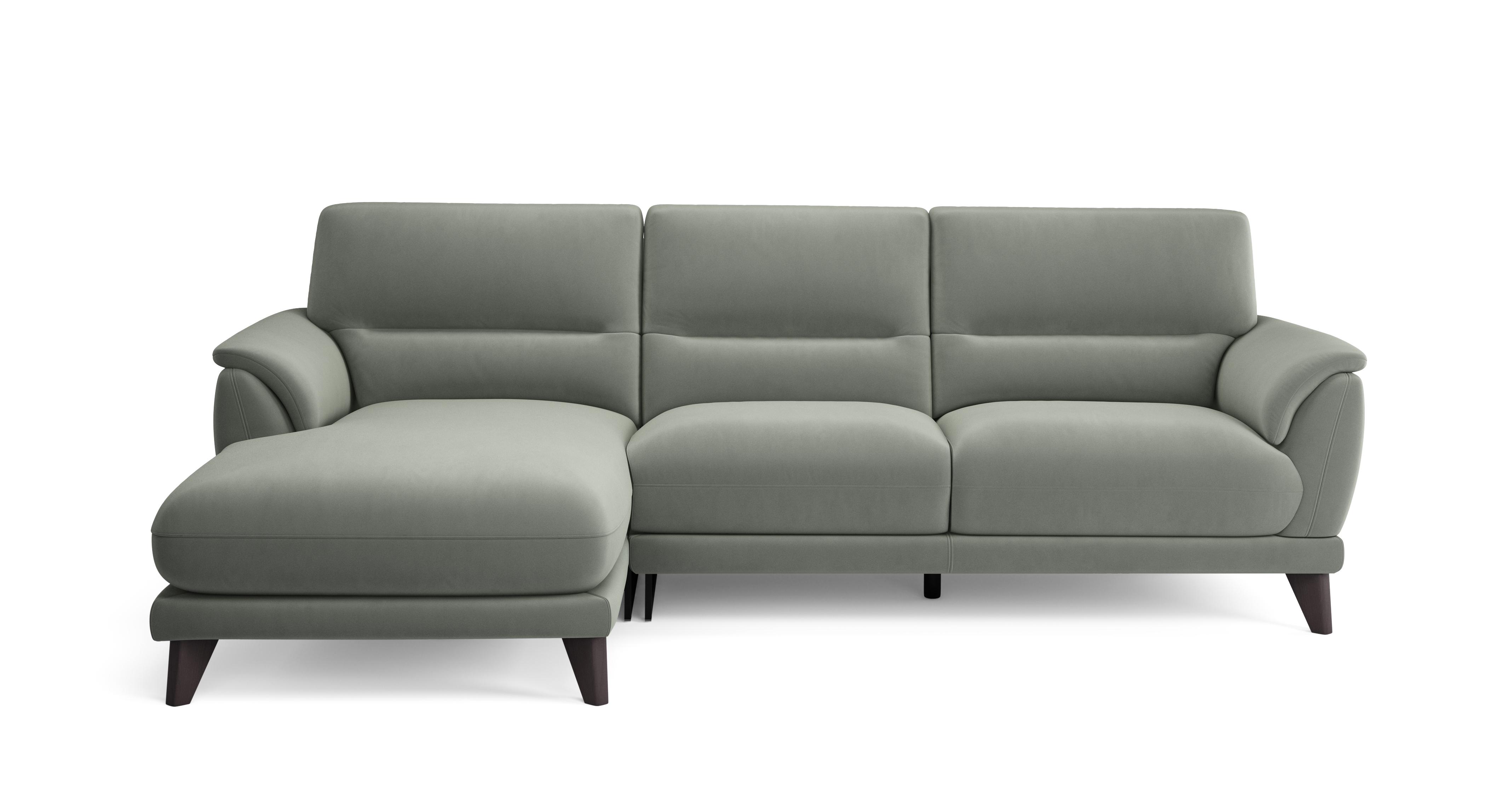 Fargo Velvet Left Hand Facing Chaise End Sofa | DFS