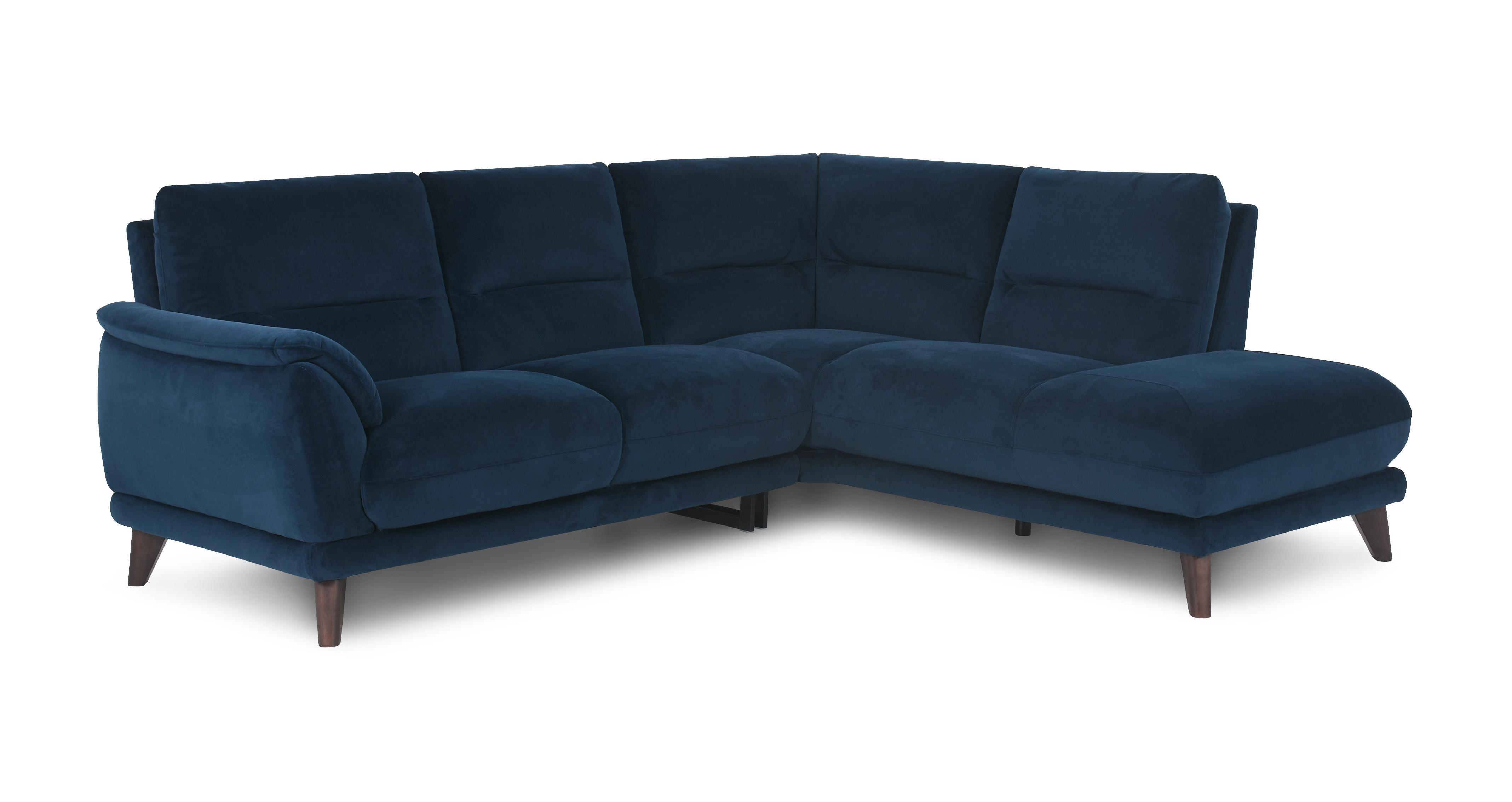 Fargo Velvet Left Hand Facing Arm Open End Corner Sofa | DFS