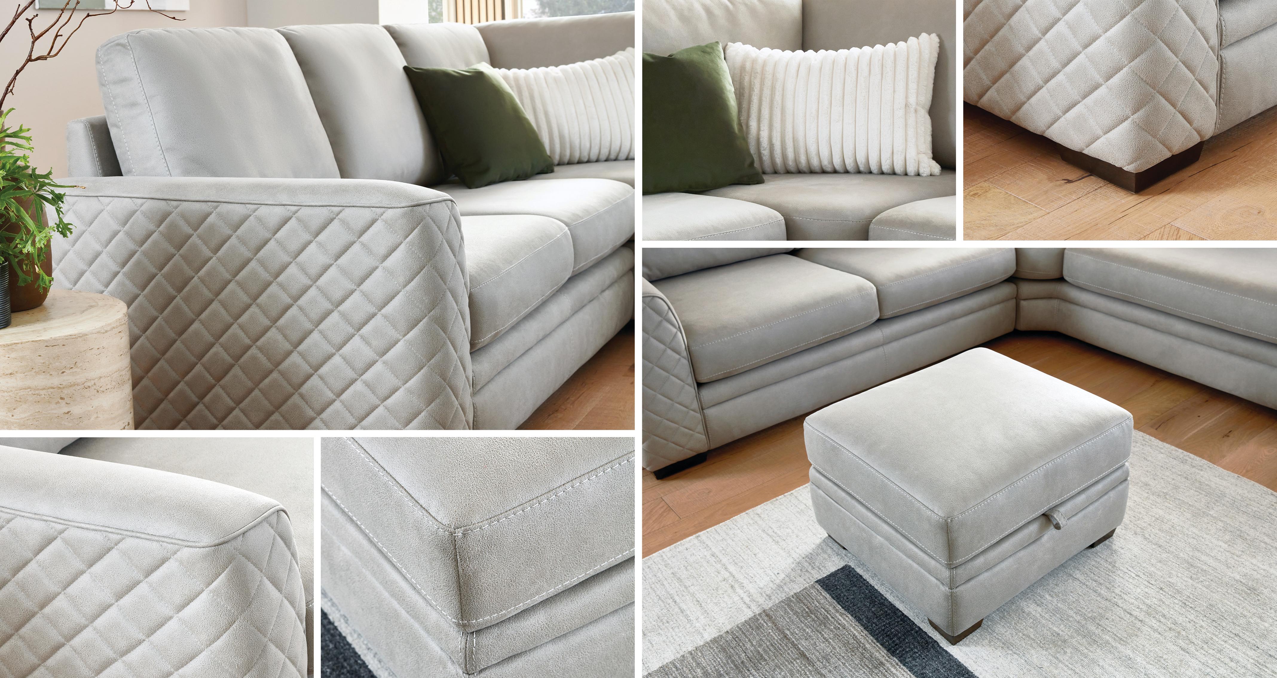 Finton Left Hand Facing Arm Open End Corner Sofa And Stool Bundle | DFS