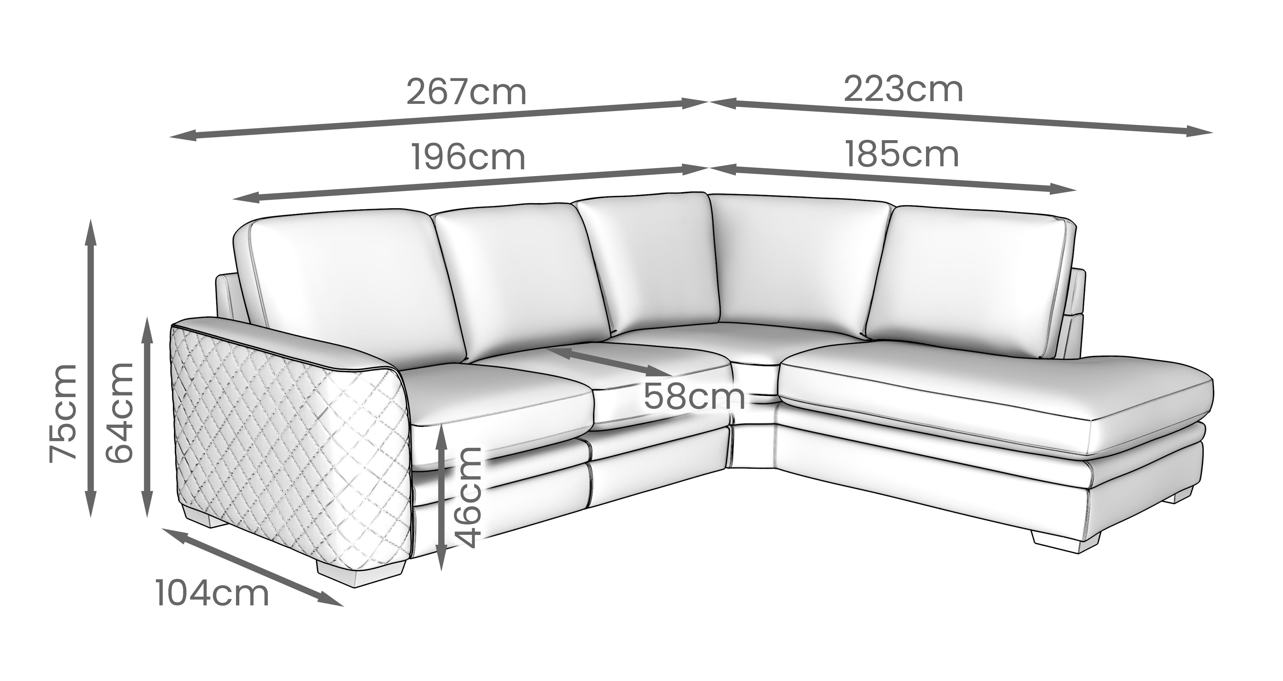 Finton Left Hand Facing Arm Open End Corner Sofa And Stool Bundle | DFS