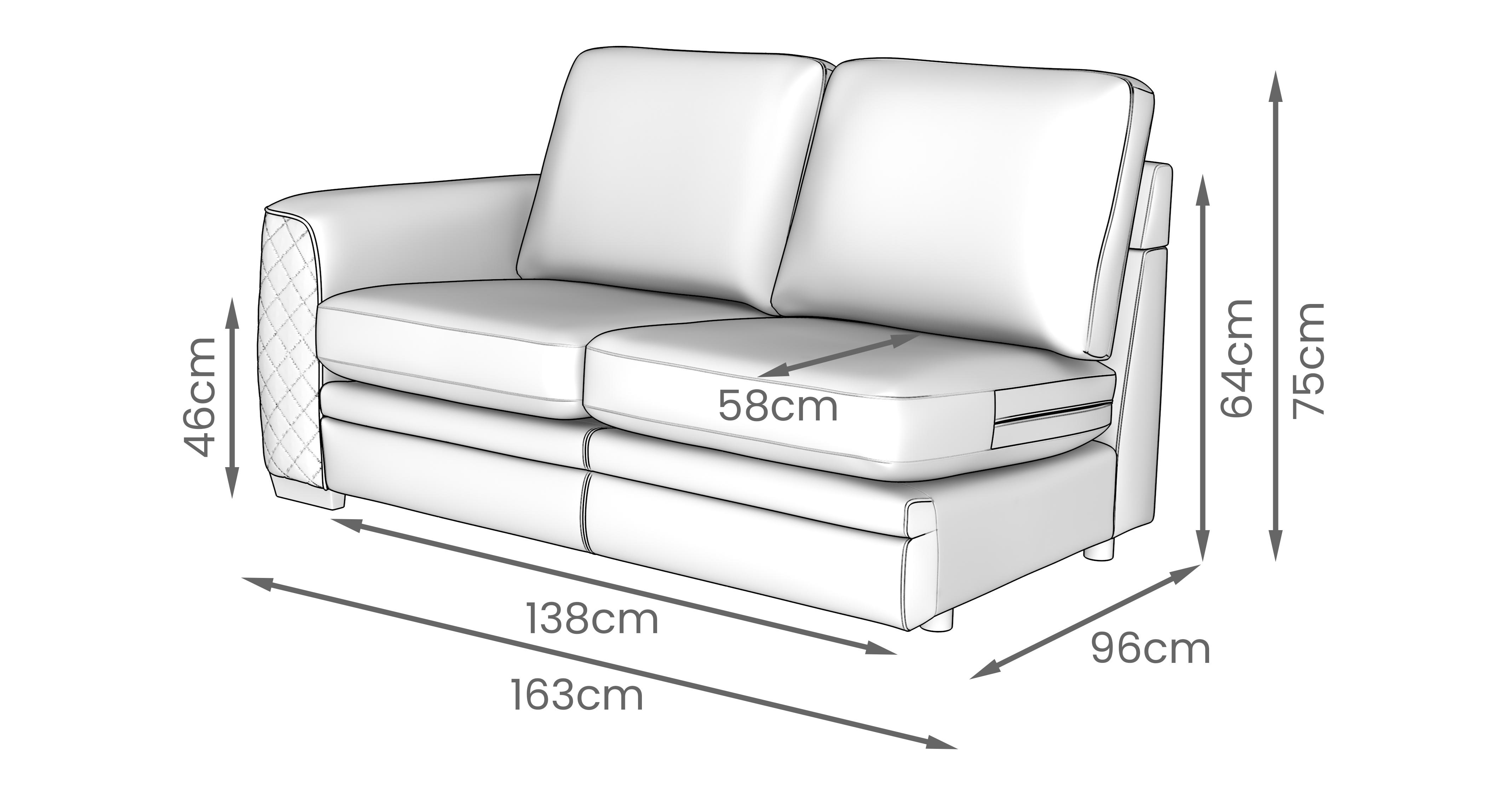 Finton Left Hand Facing Arm 2 Seat Unit | DFS