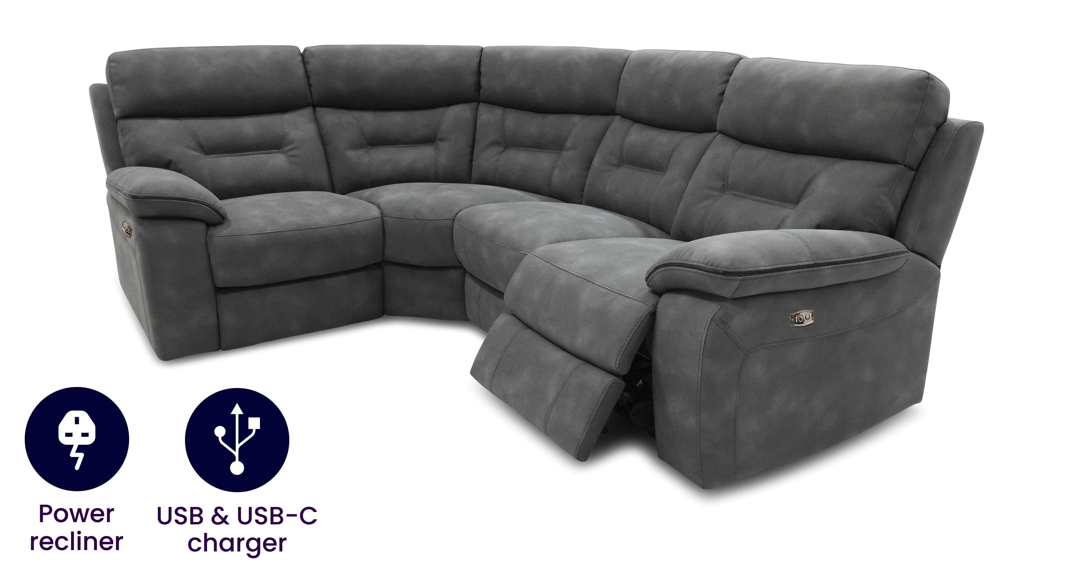 Foster Fabric Right Hand Facing Power 2 Corner 1 | DFS