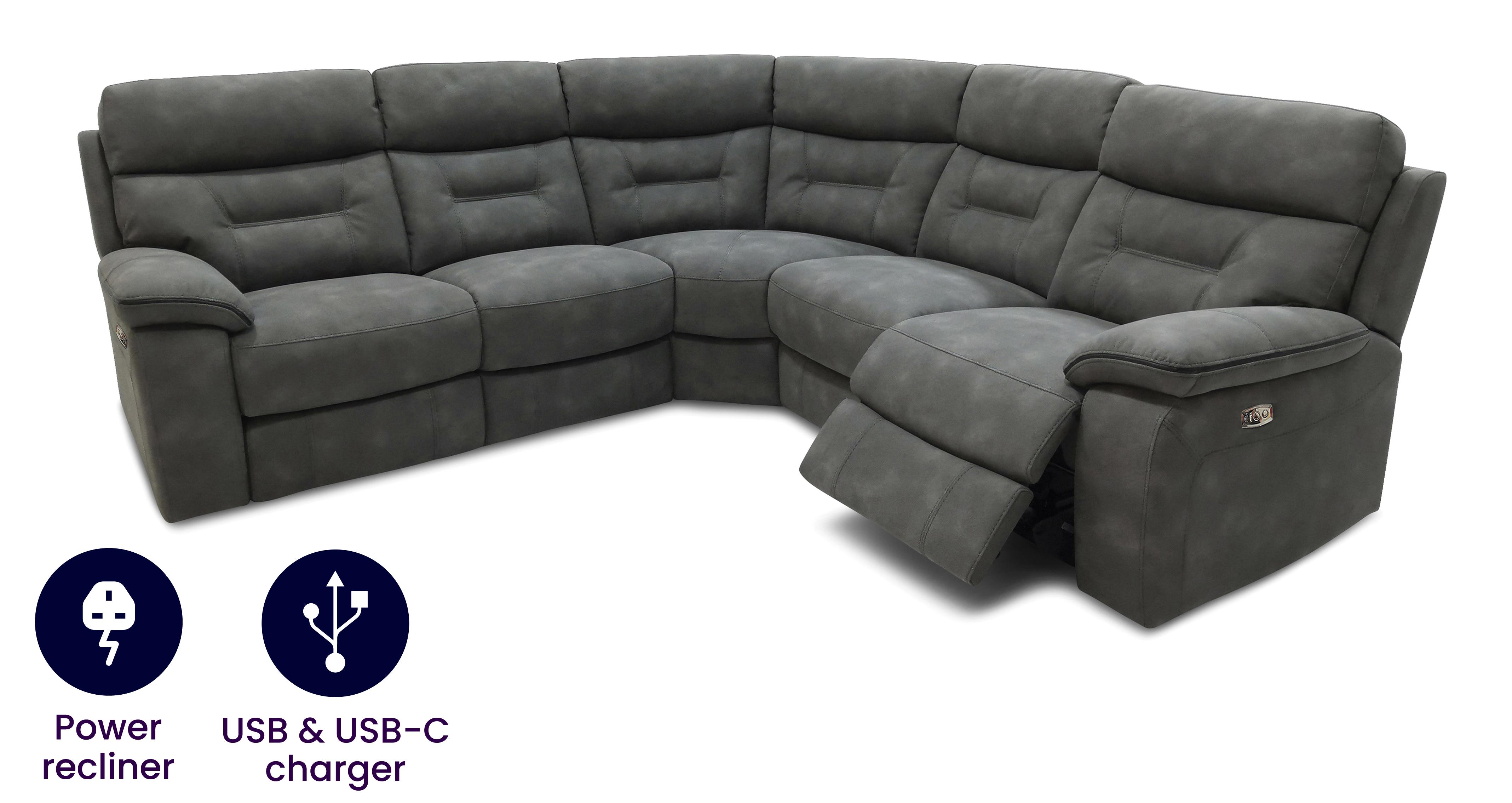 Foster Fabric 2 Corner 2 Power Recliner | DFS