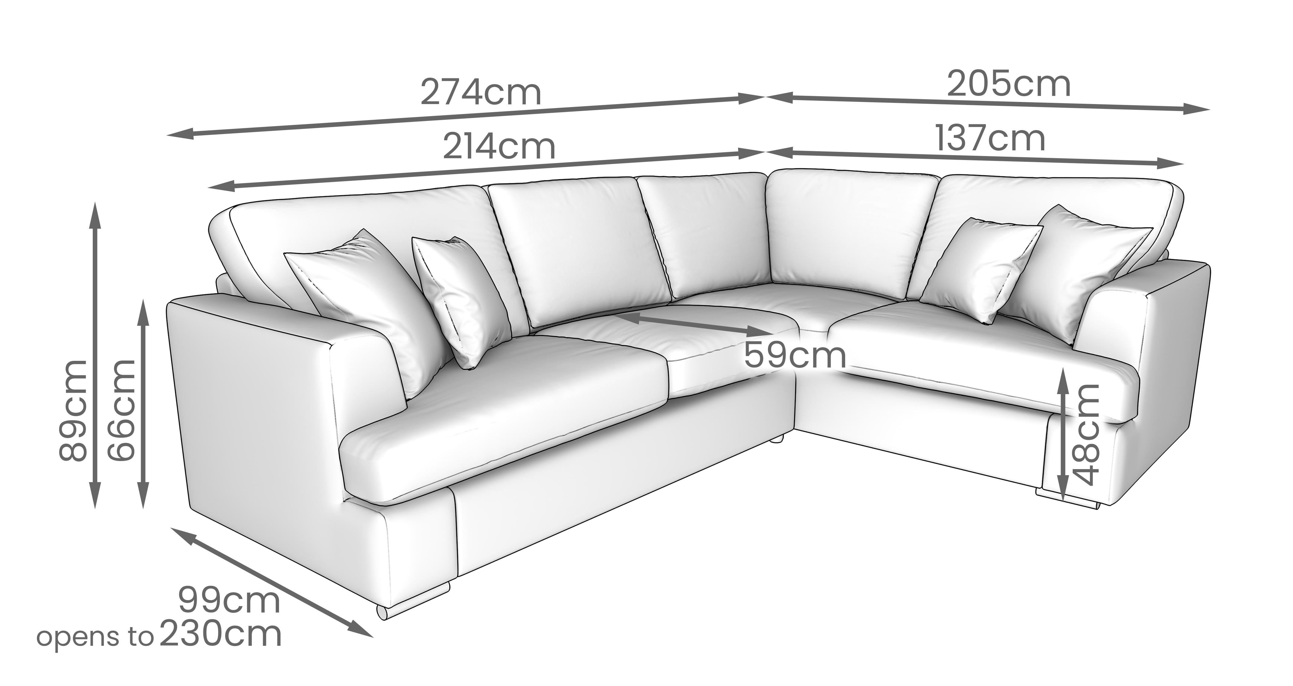 Freya Left Hand Facing 2 Seater Deluxe Corner Sofa Bed | DFS