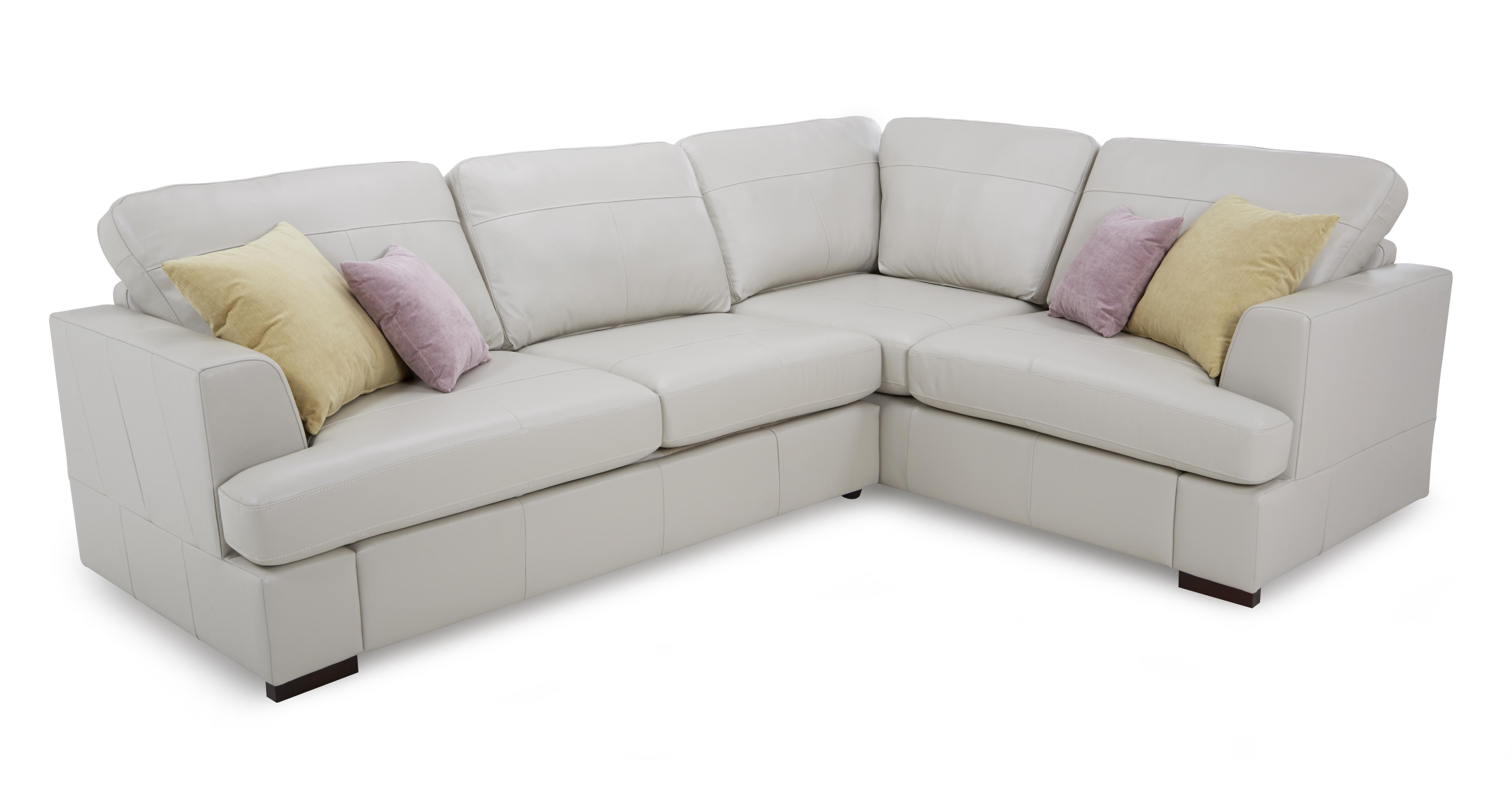 Freya Leather Left Hand Facing 2 Seater Corner Sofa | DFS