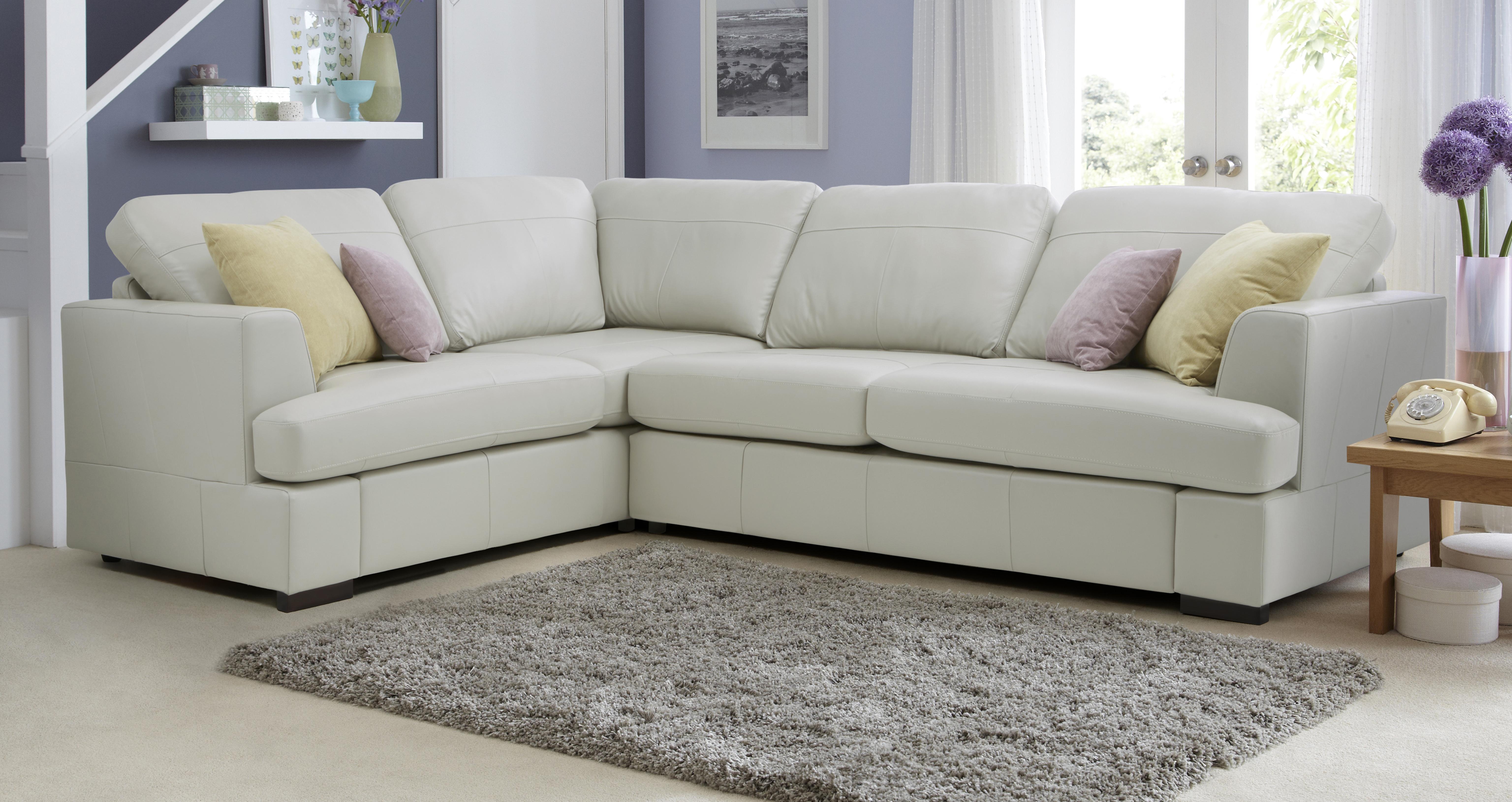Freya Leather Right Hand Facing 2 Seater Corner Sofa | DFS