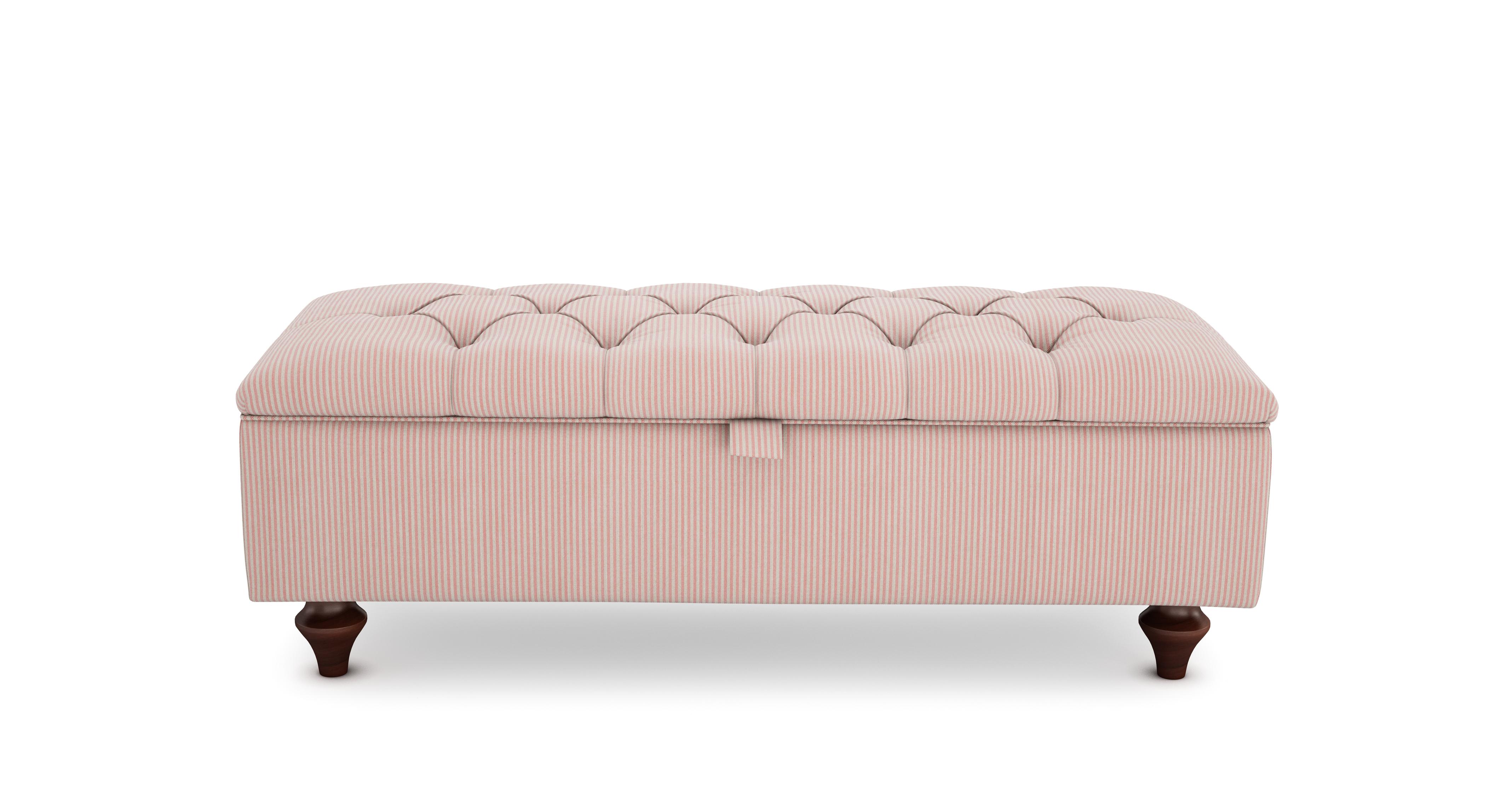 Hambledon Red Stripe Buttoned Storage Ottoman | DFS