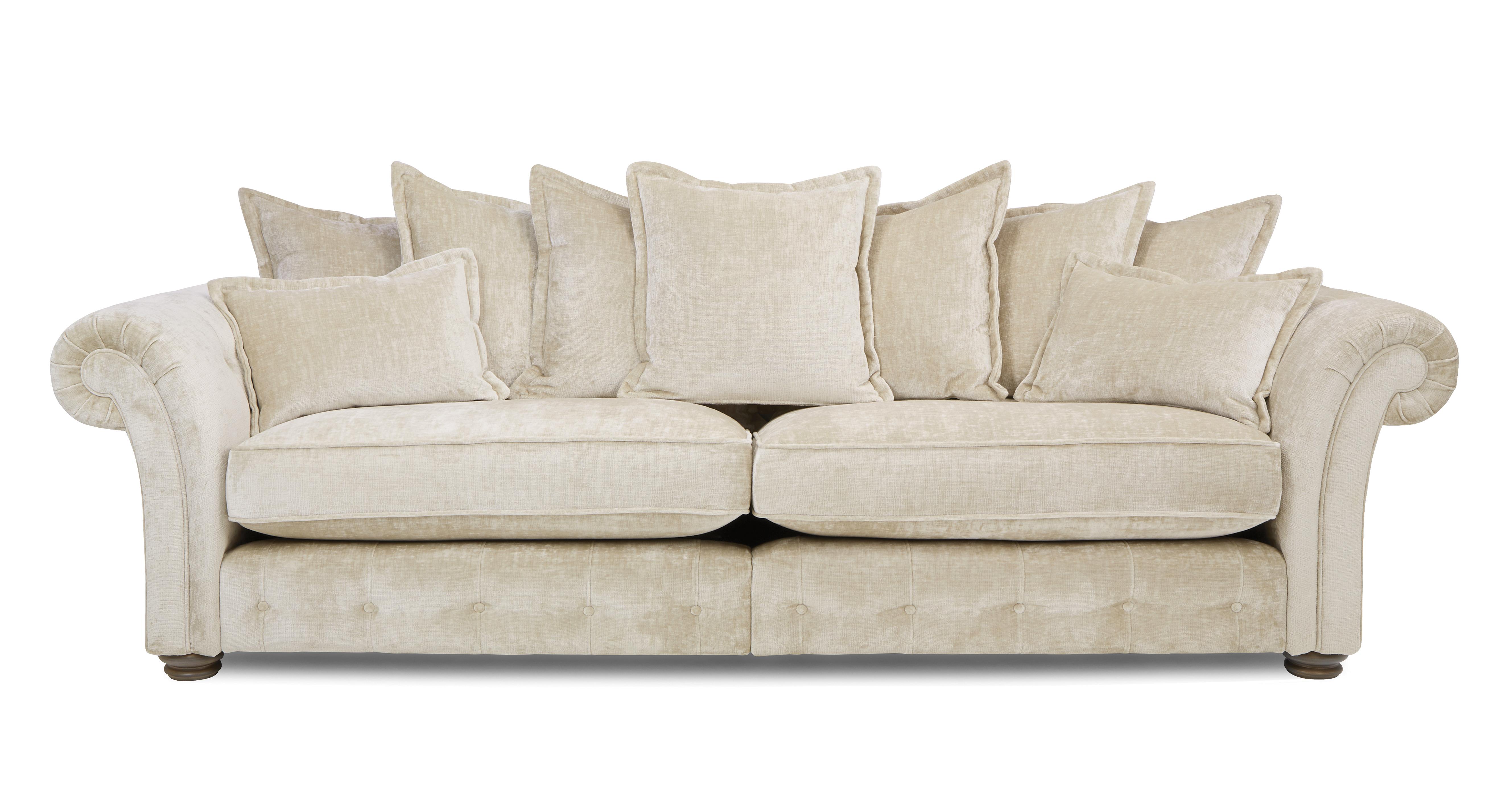 Harlech Velvet Pillow Back Grande Sofa | DFS
