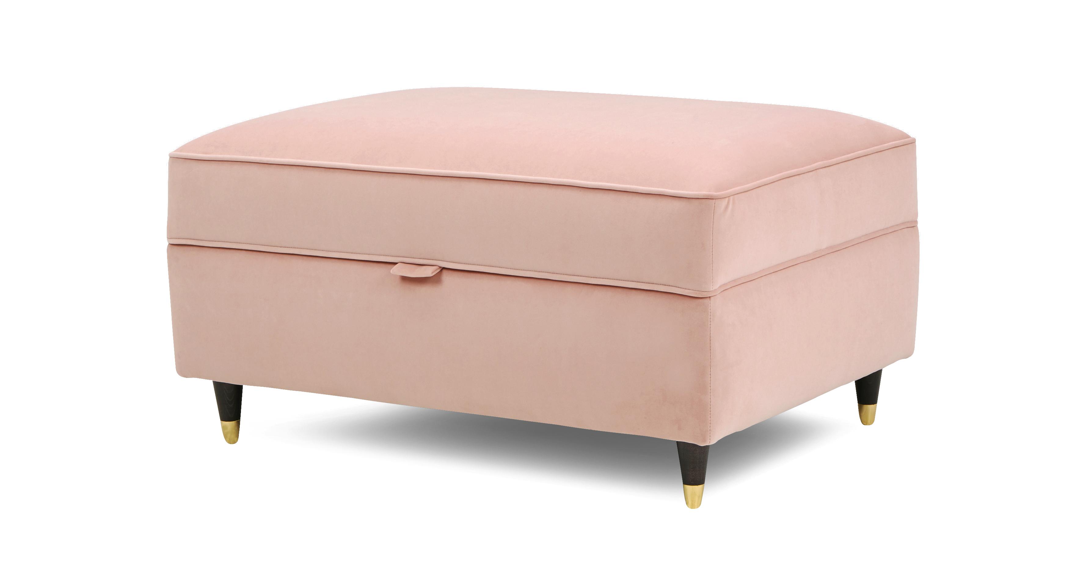 Highgate Velvet Large Storage Footstool | DFS