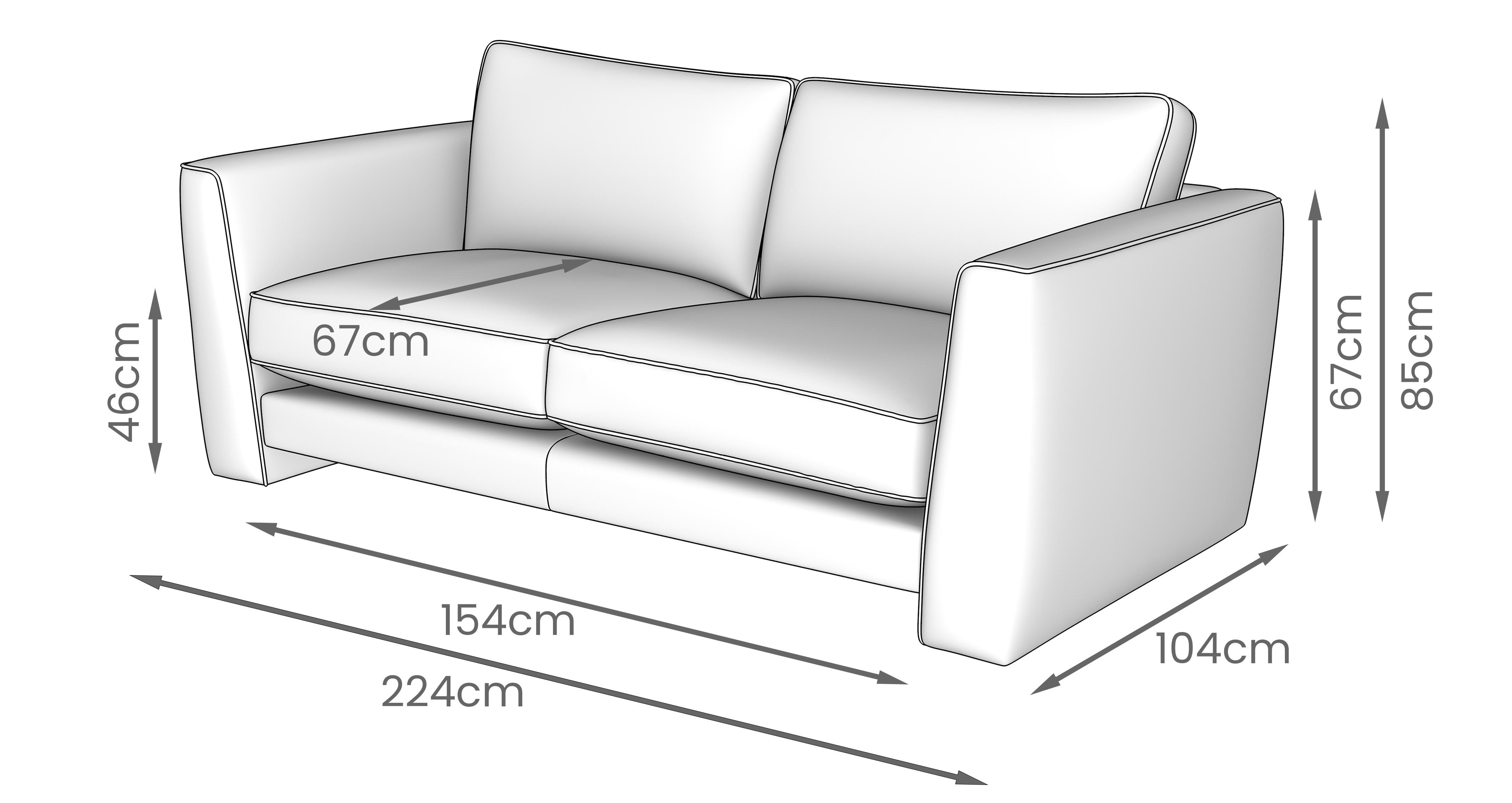 Huxham Chenille Formal Back 3 Seater Sofa | DFS