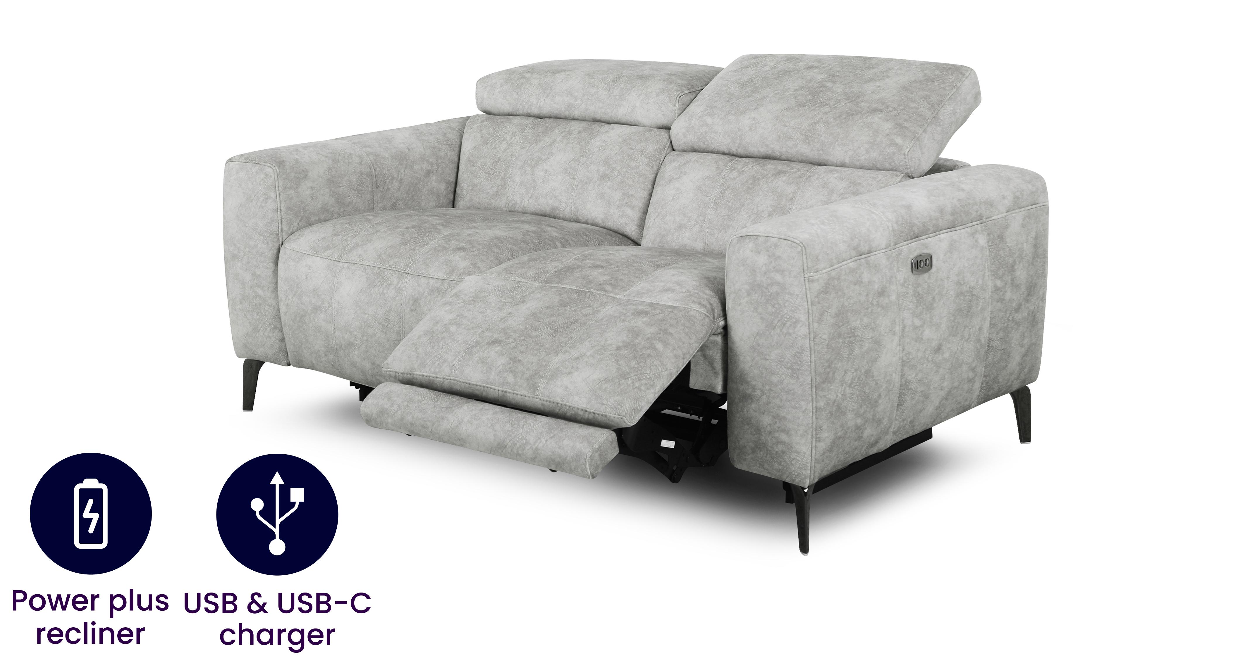 Jagger Fabric 2 Seater Power Plus Recliner | DFS