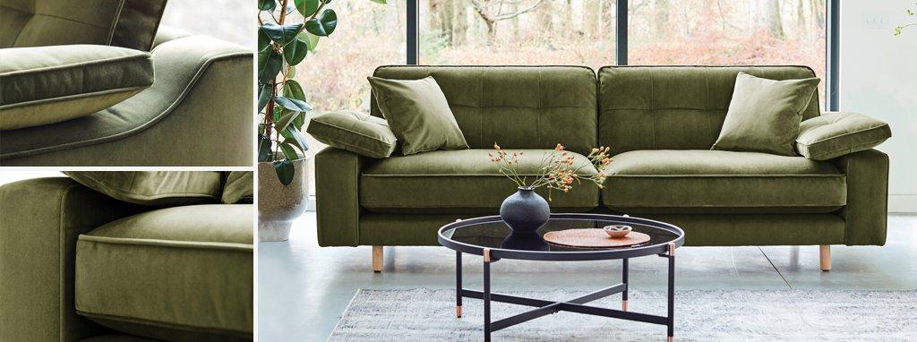 Kent Velvet 4 Seater Sofa Grand Designs Velvet | DFS