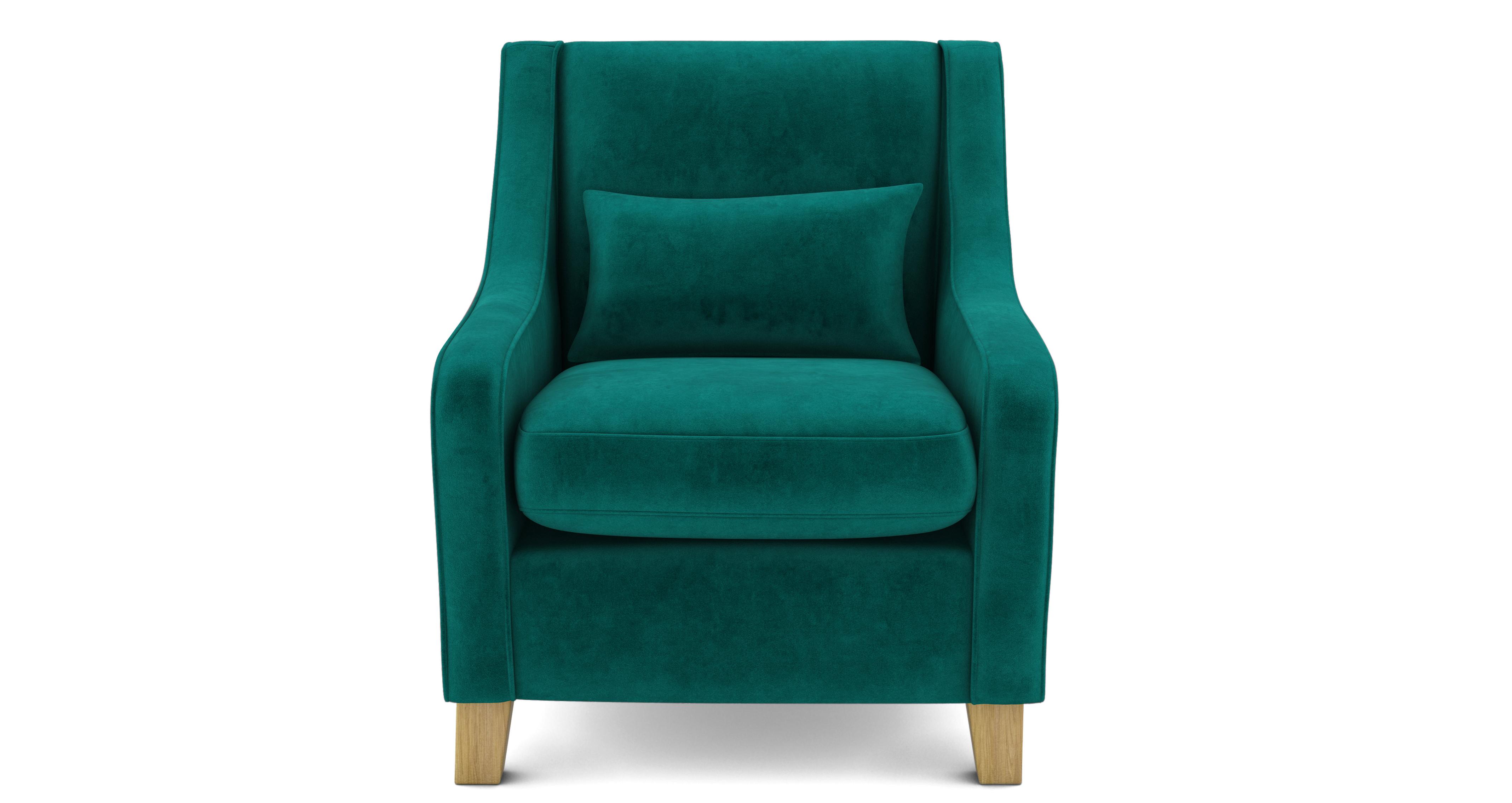 Kian Velvet Accent Chair With Plain Bolster | DFS