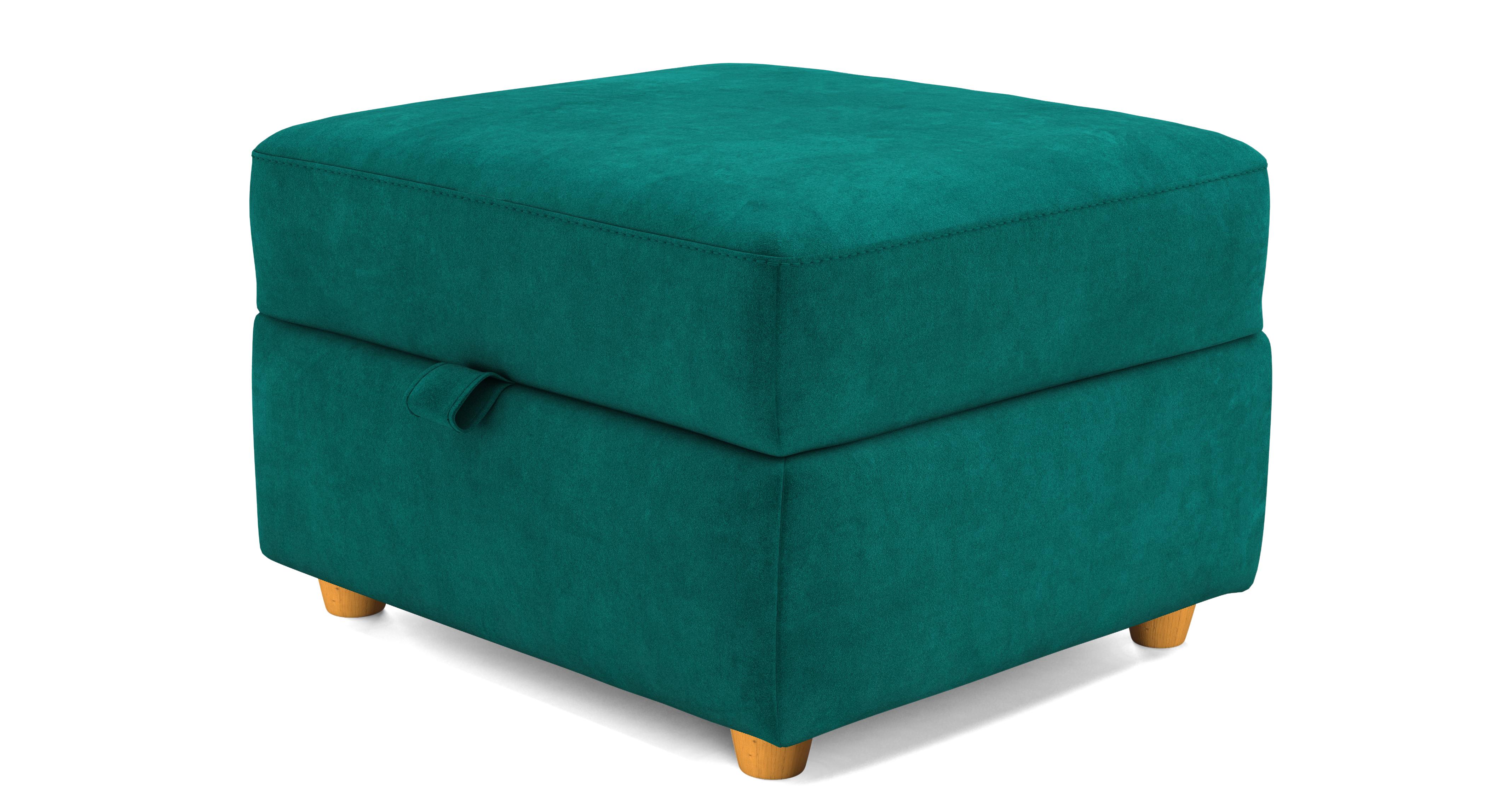 Kian Velvet Storage Footstool | DFS