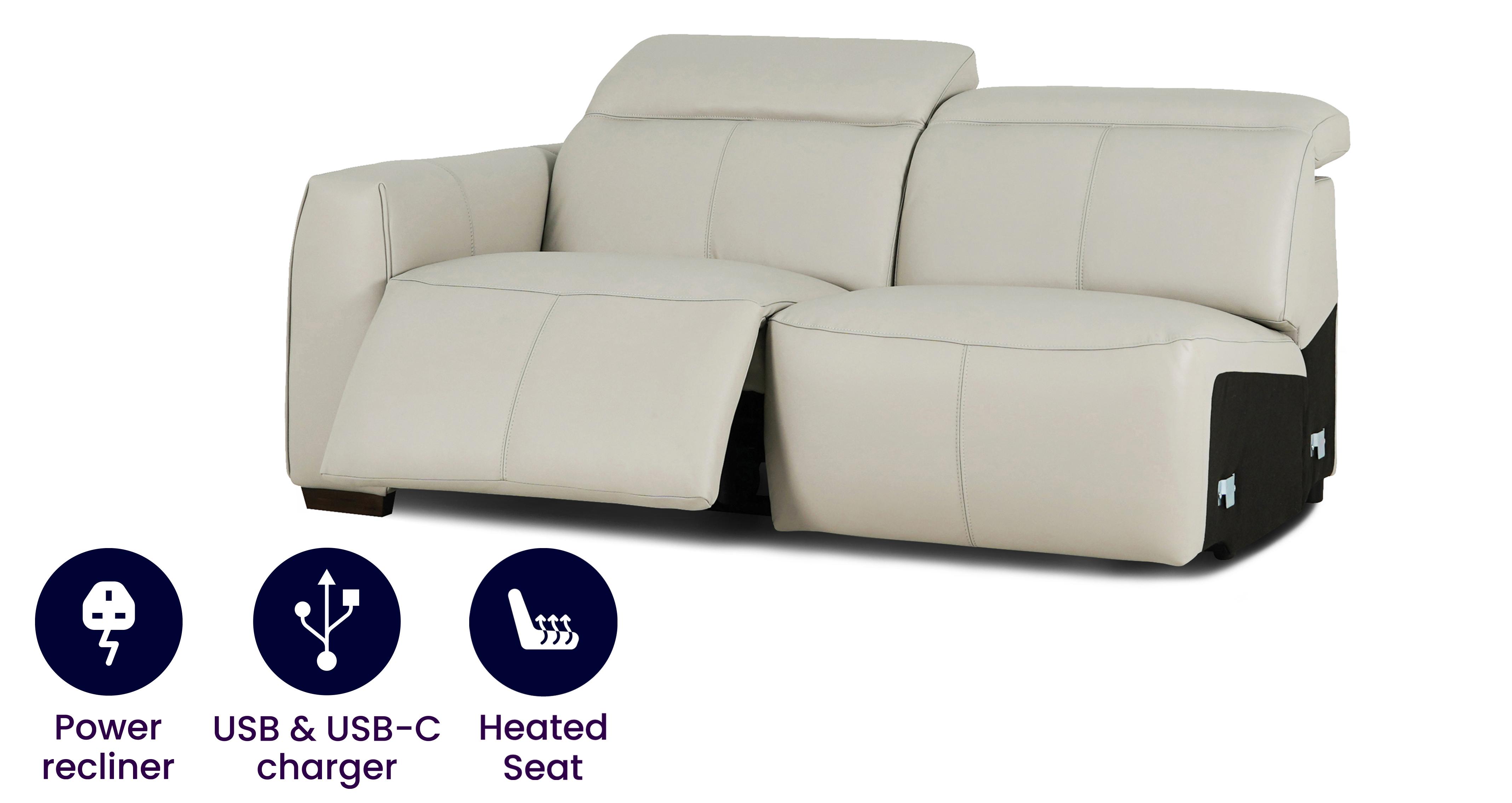 Lauder Left Hand Facing 1 Arm 2 Seat Heated Power Unit | DFS