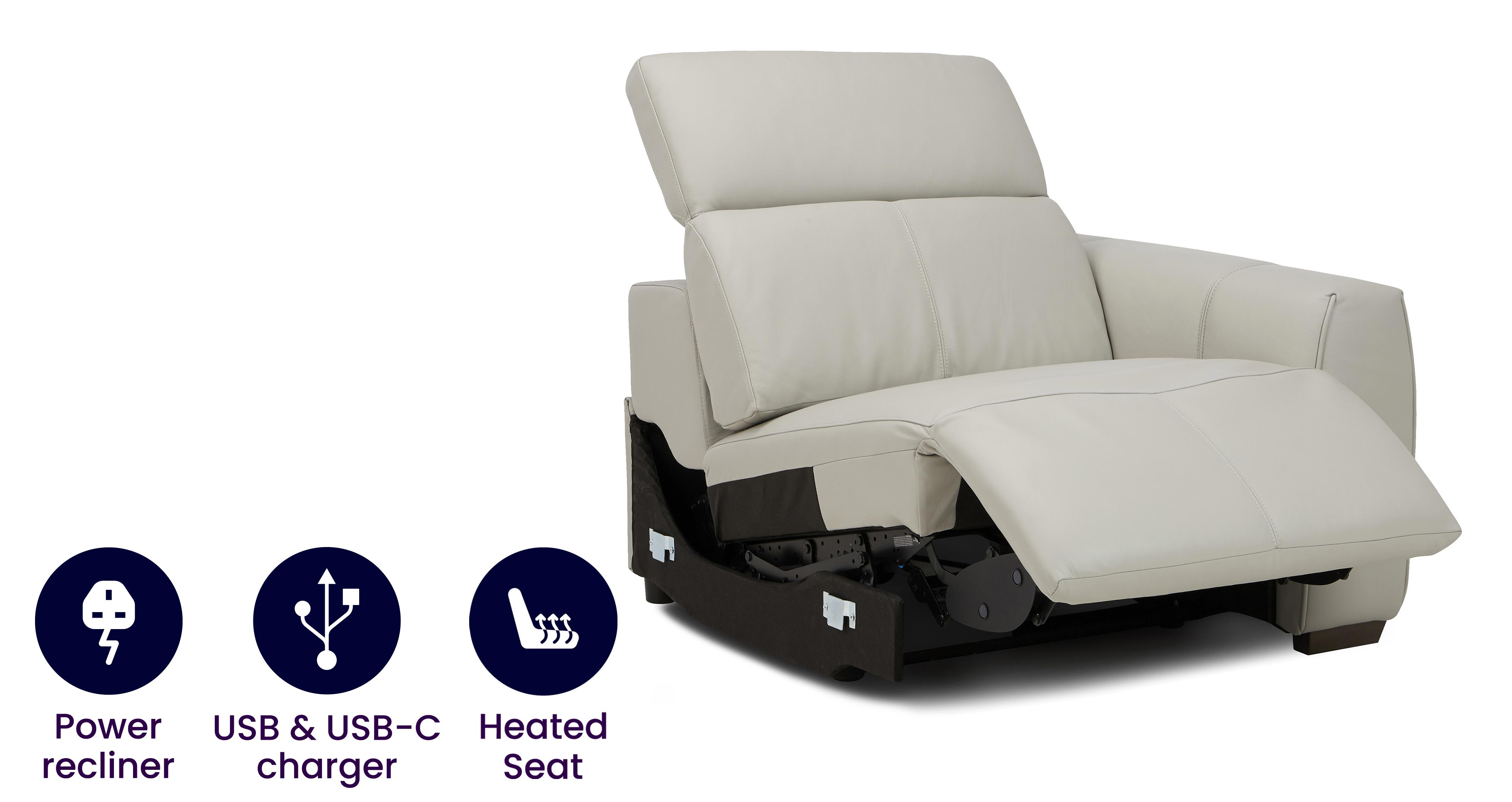 Lauder Right Hand Facing 1 Arm 1 Seat Heated Power Unit | DFS