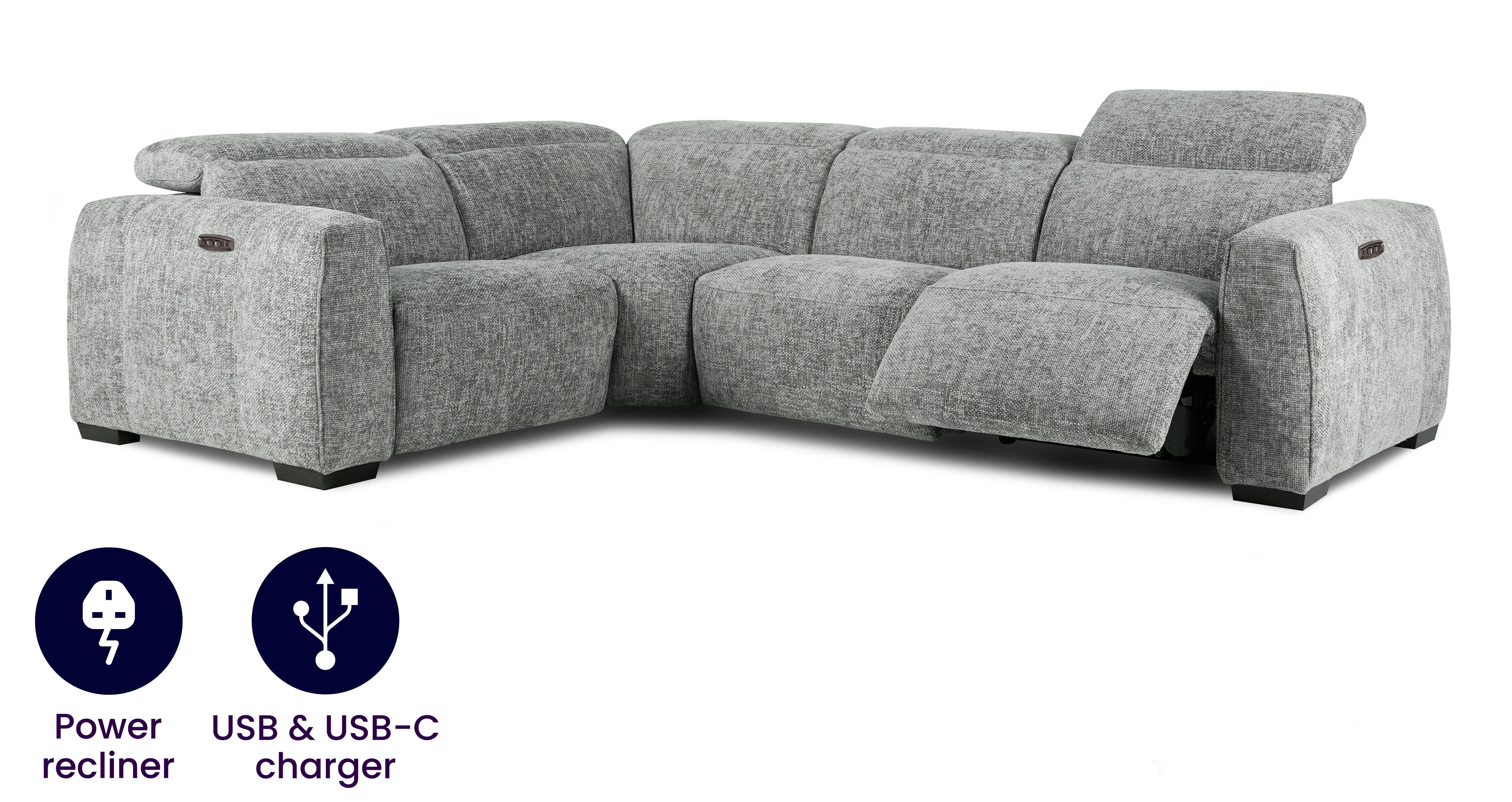 Lauder Option O Right Hand Facing 3 Piece 2 Corner 1 Power Recliner | DFS