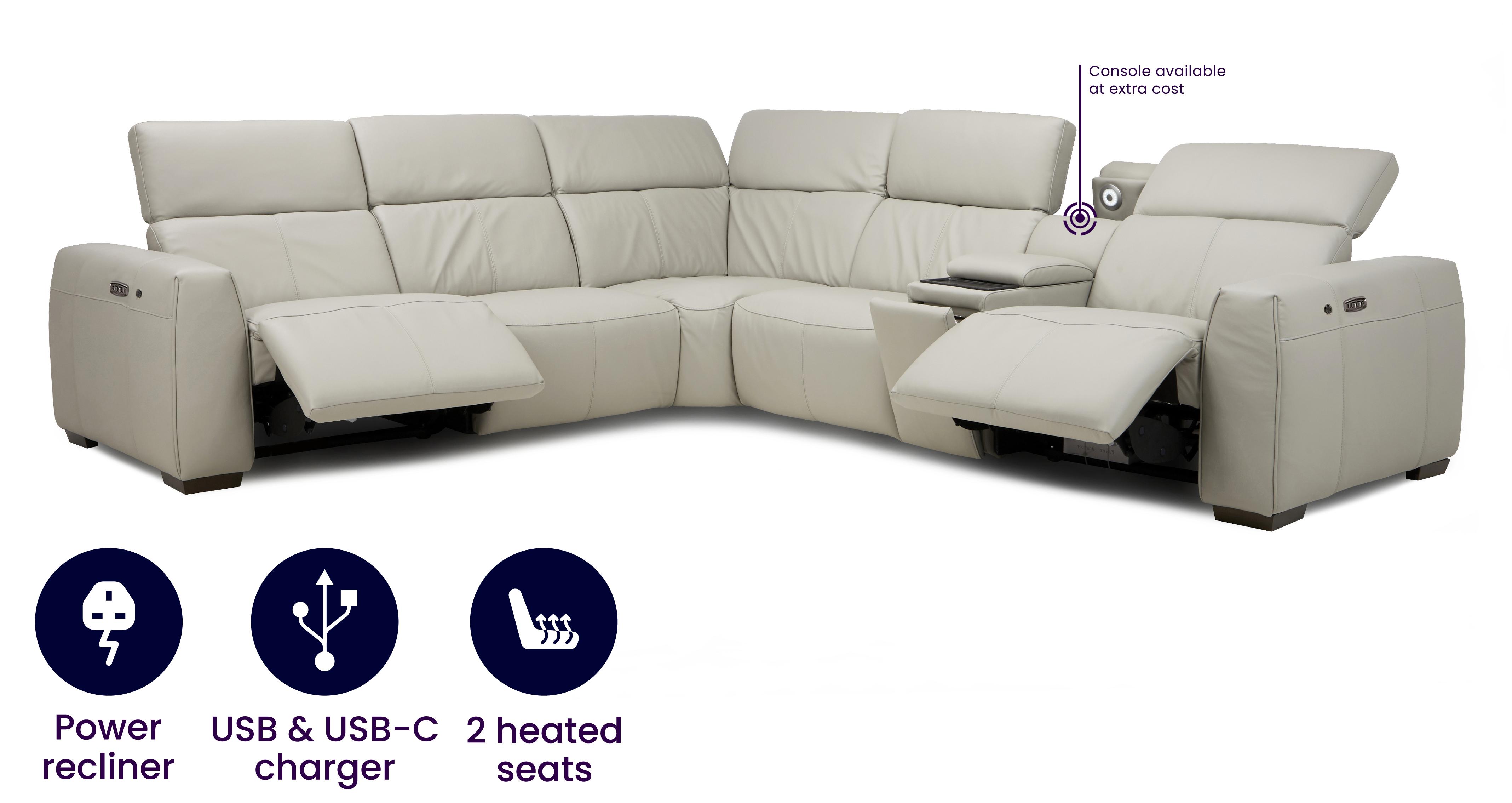 Lauder Option C 5 Piece 2 Corner 2 Heated Power Recliner | DFS