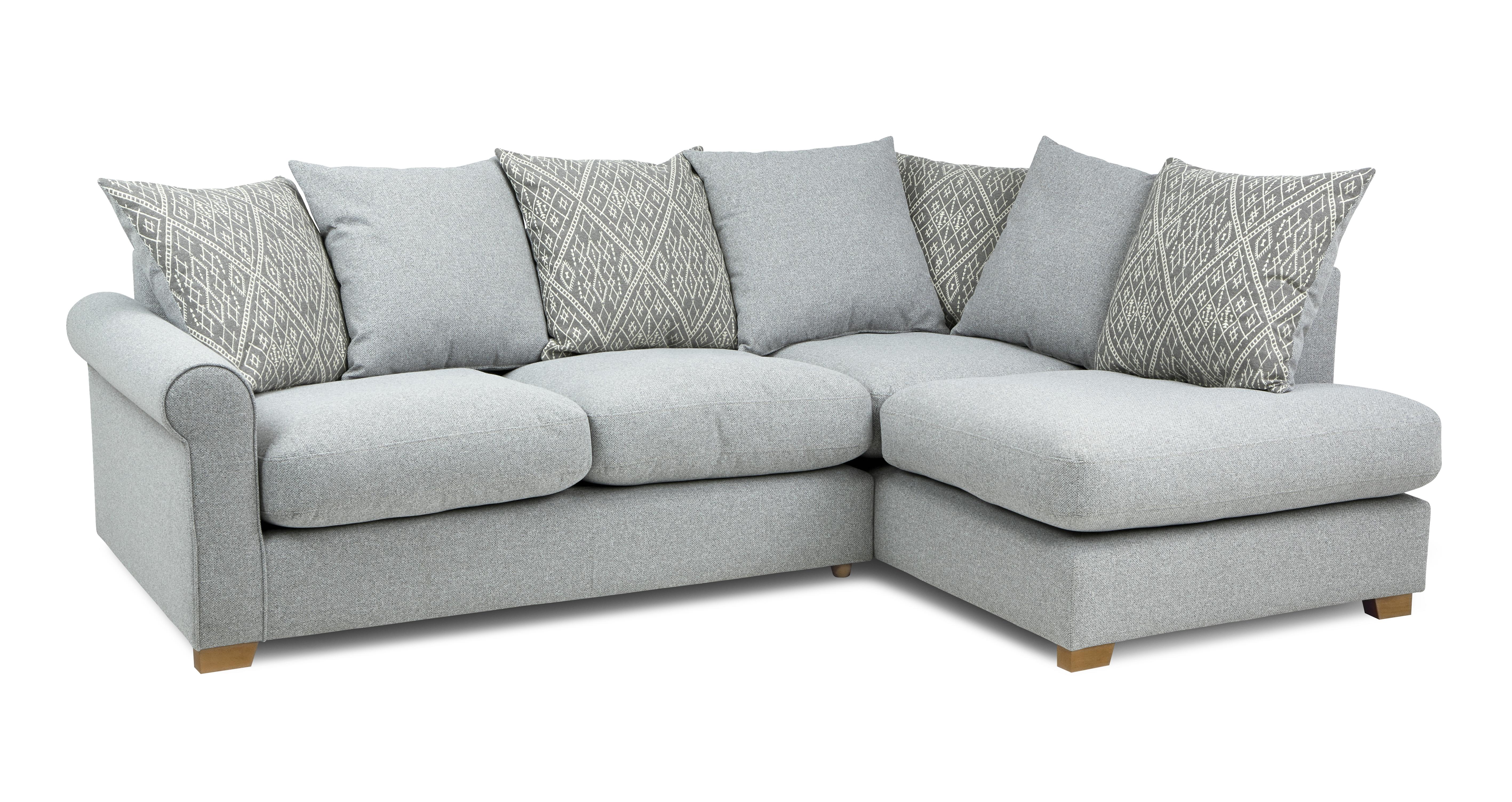 Lilah Pillow Back Left Hand Facing Arm Open End Corner Sofa | DFS