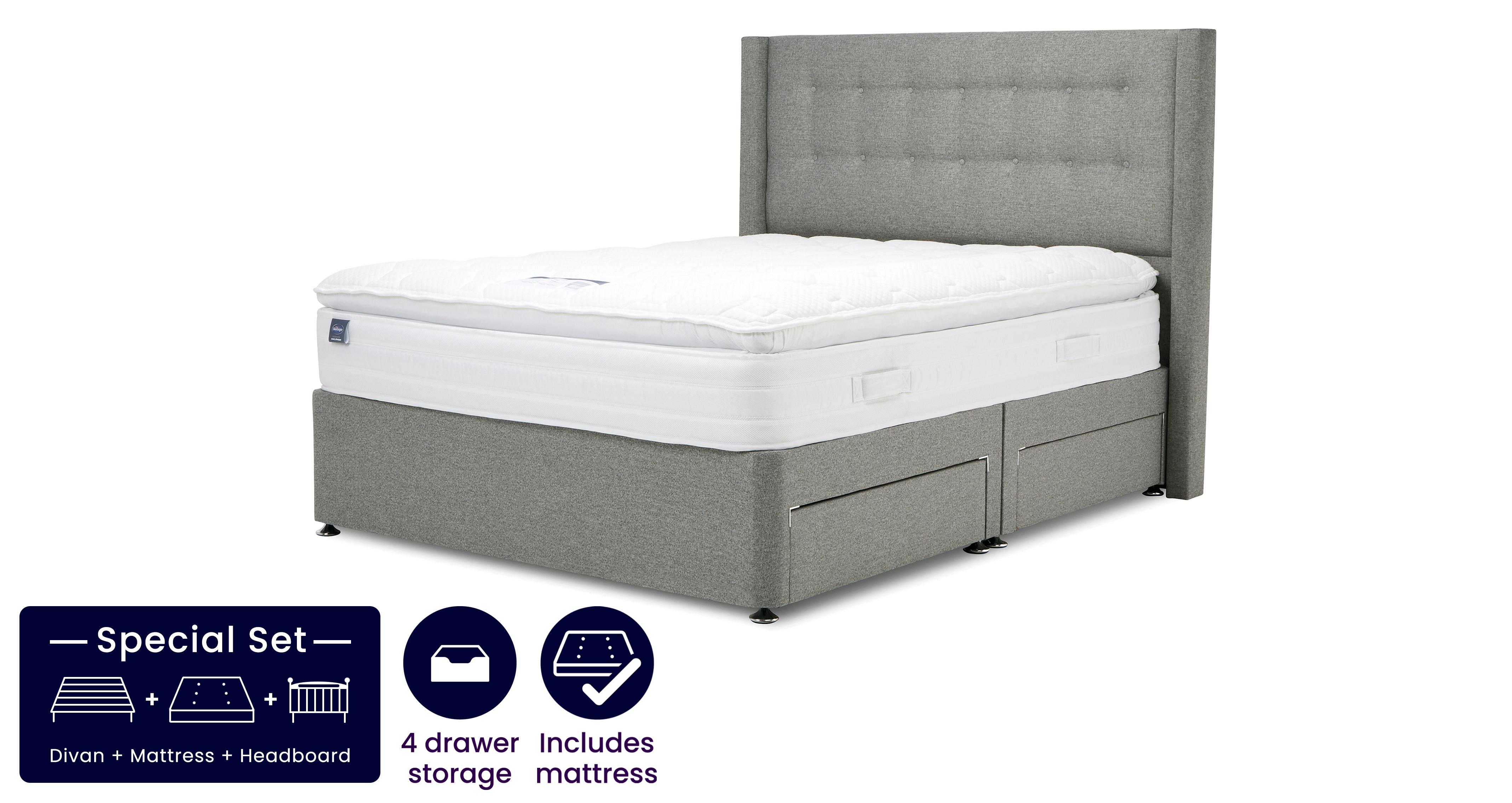 Litcham 4 Drawer 4 Ft 6 Set Geltex 2650 Pocket | DFS