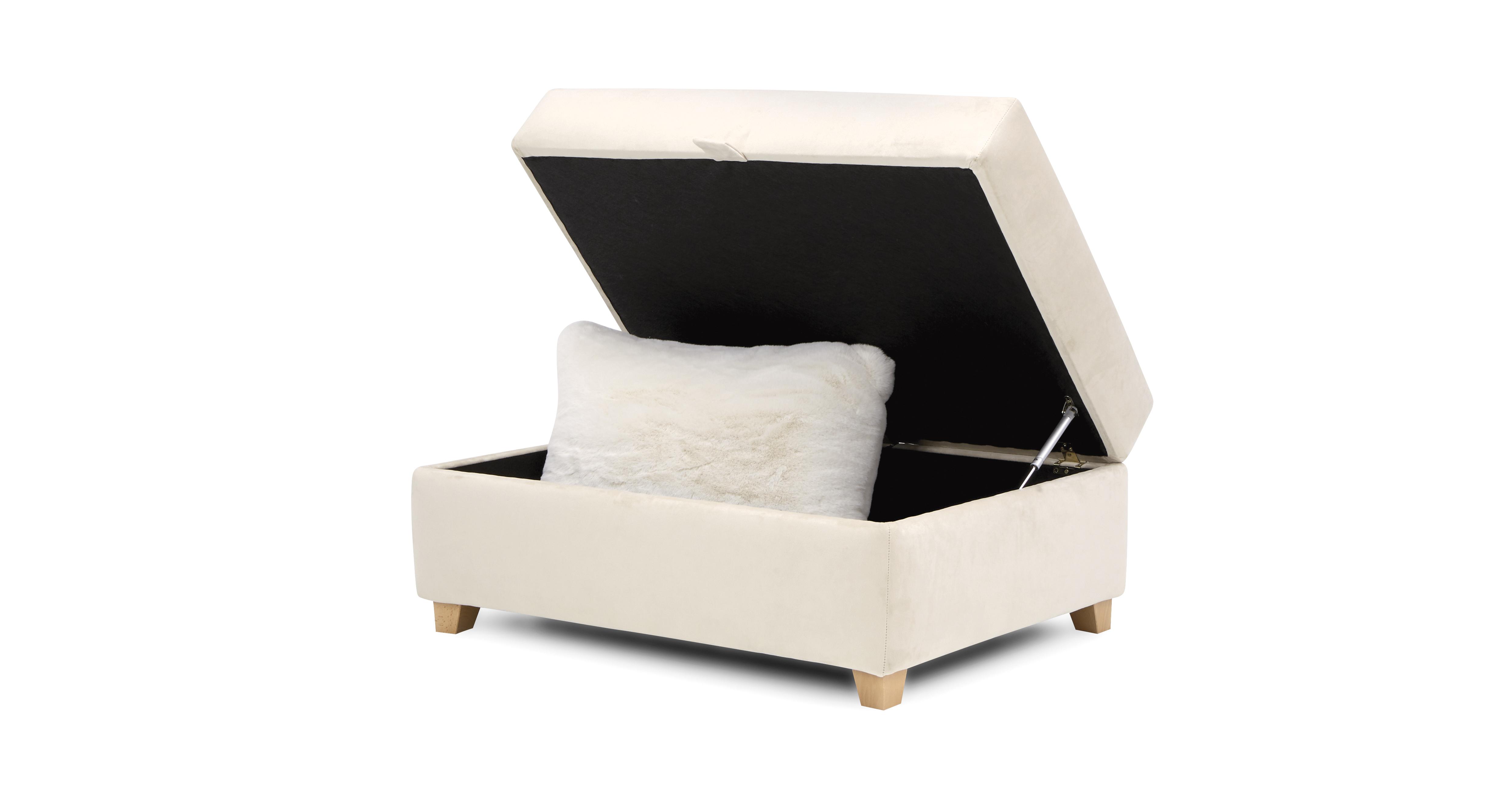 Lovise Velvet Large Storage Footstool | DFS