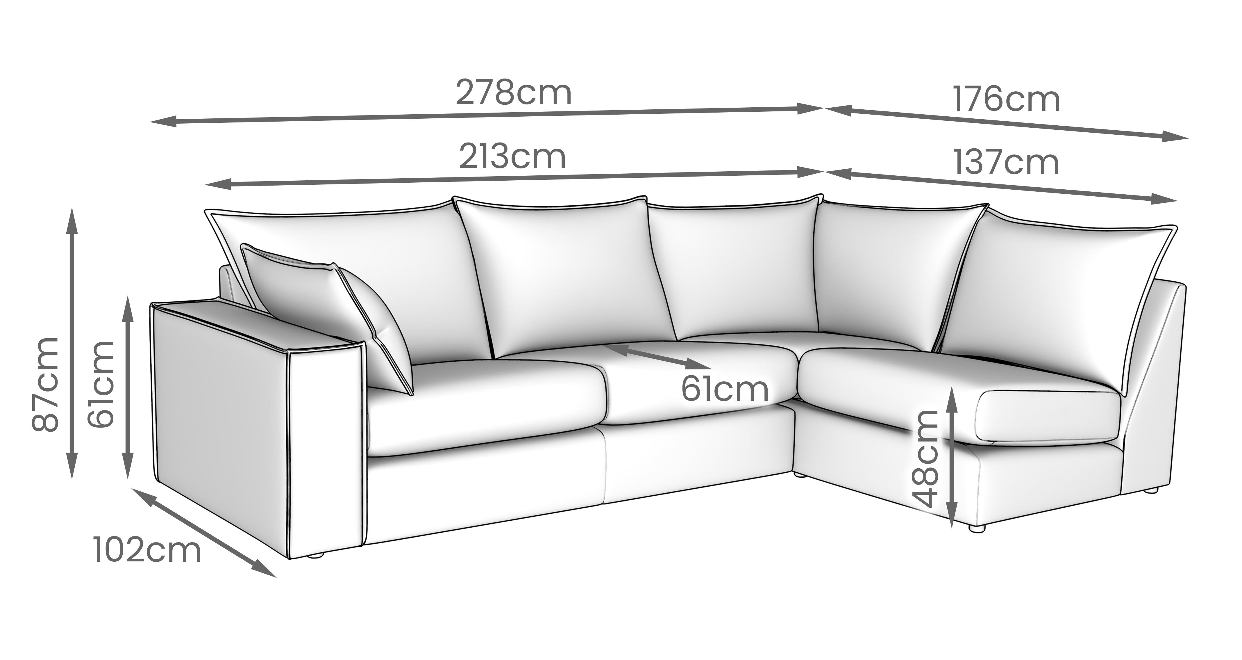 Lovise Velvet Left Hand Facing Arm 2 Piece Open End Corner | DFS