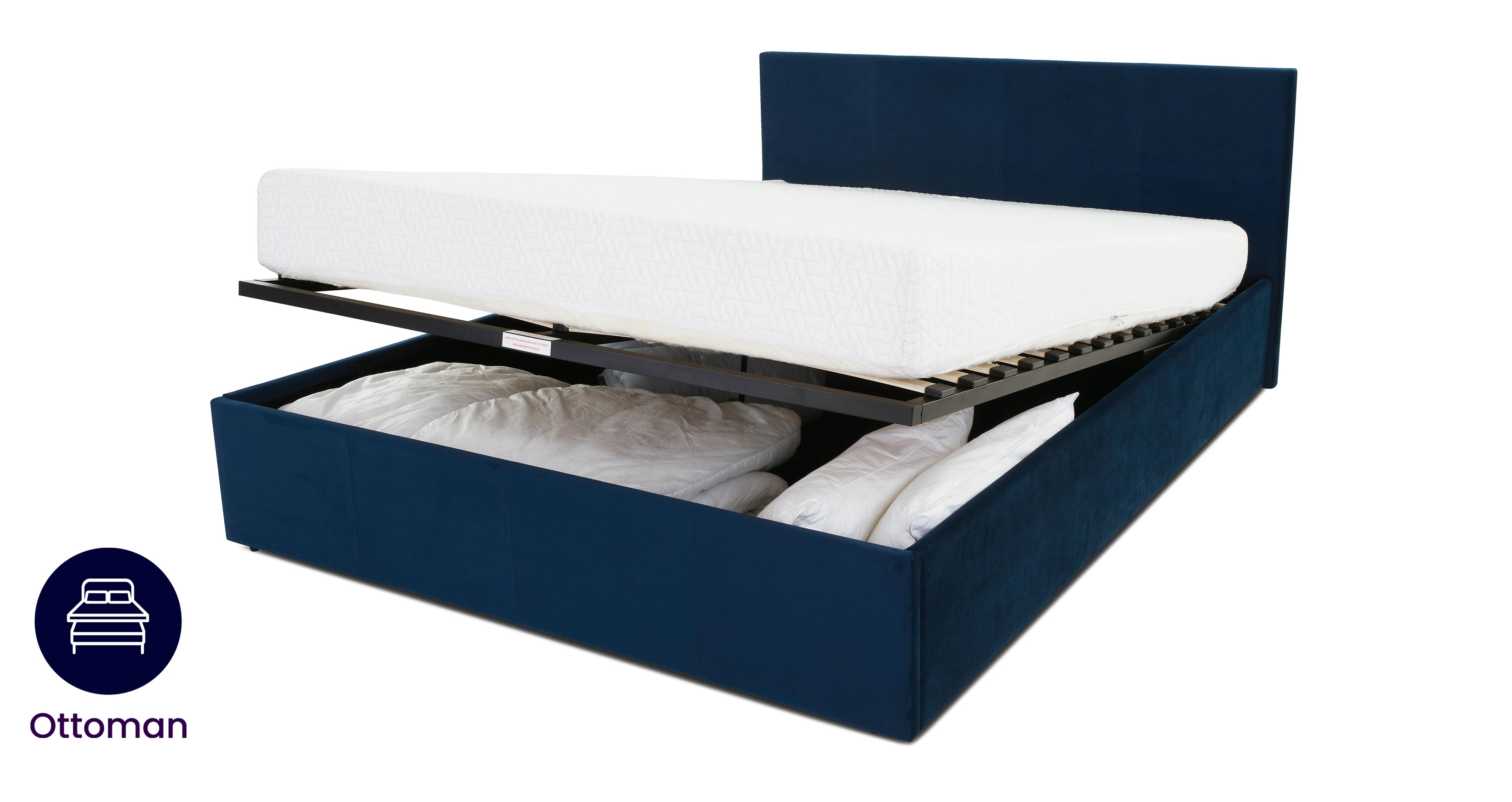 Lox Velvet King Size Ottoman Bedframe | DFS