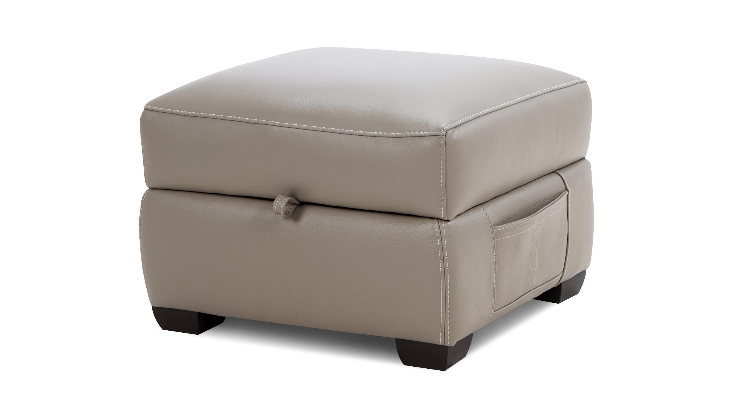 Lucius Leather Storage Footstool | DFS