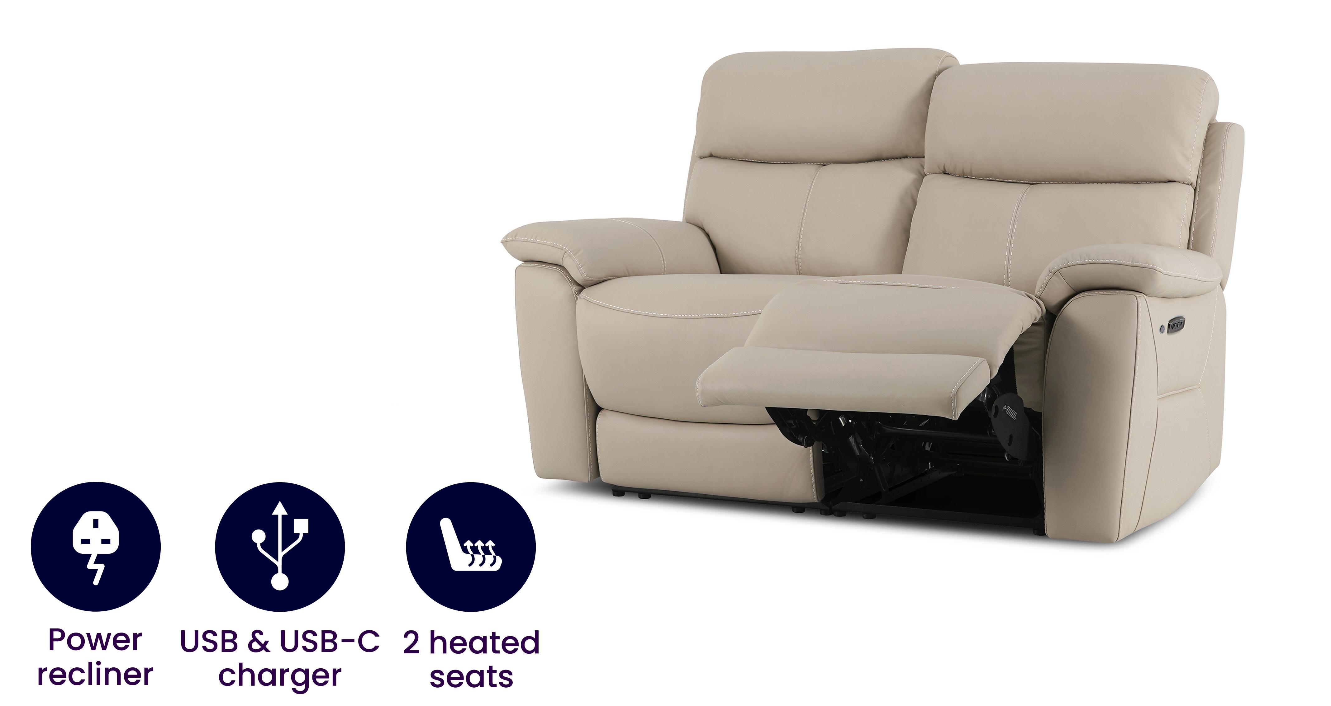 Nevara 2 Seater Power Recliner With Heated Seats Power Headrests | DFS