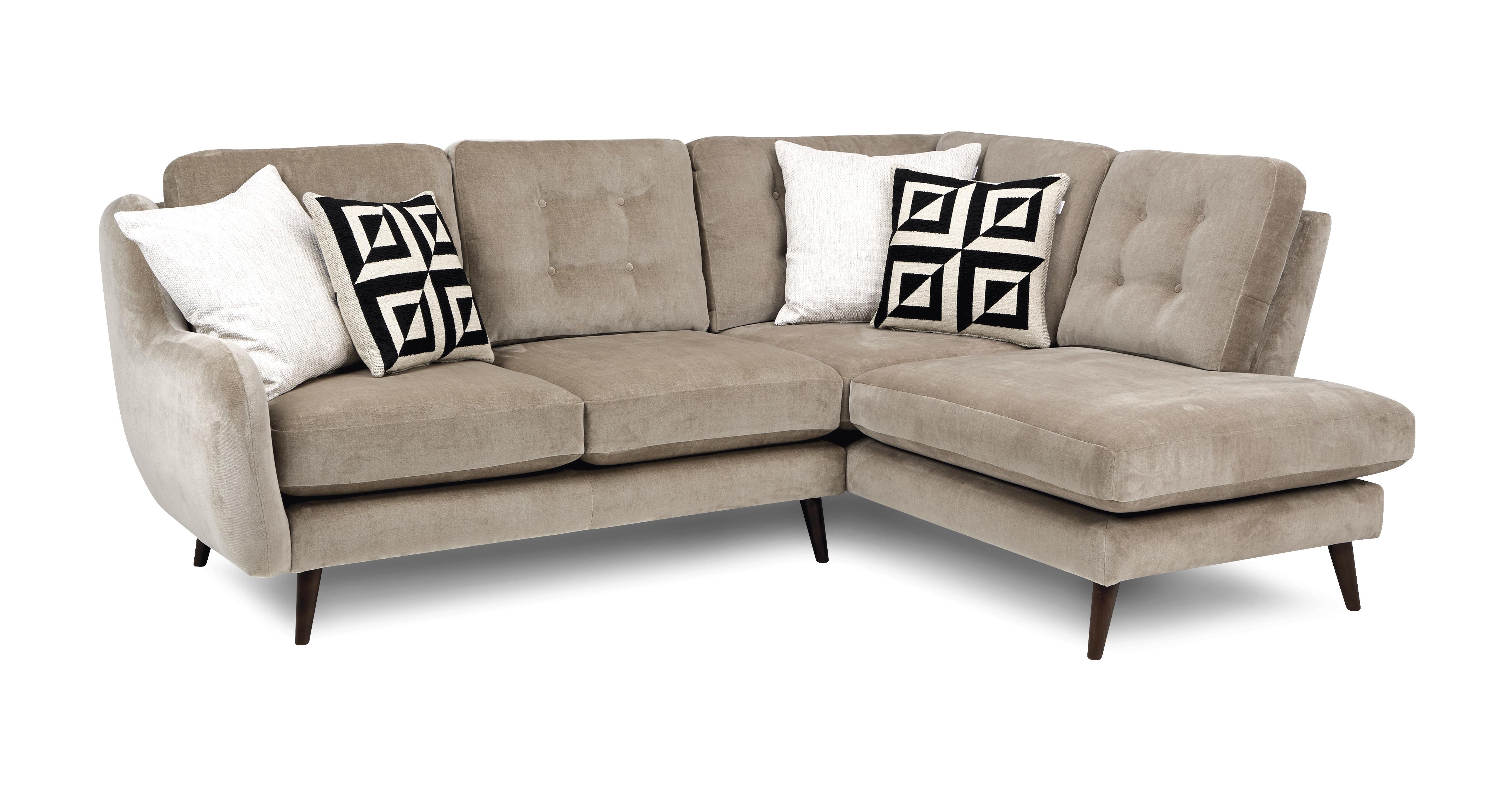 New Camden Chenille Left Hand Facing Arm Open End Corner Sofa | DFS